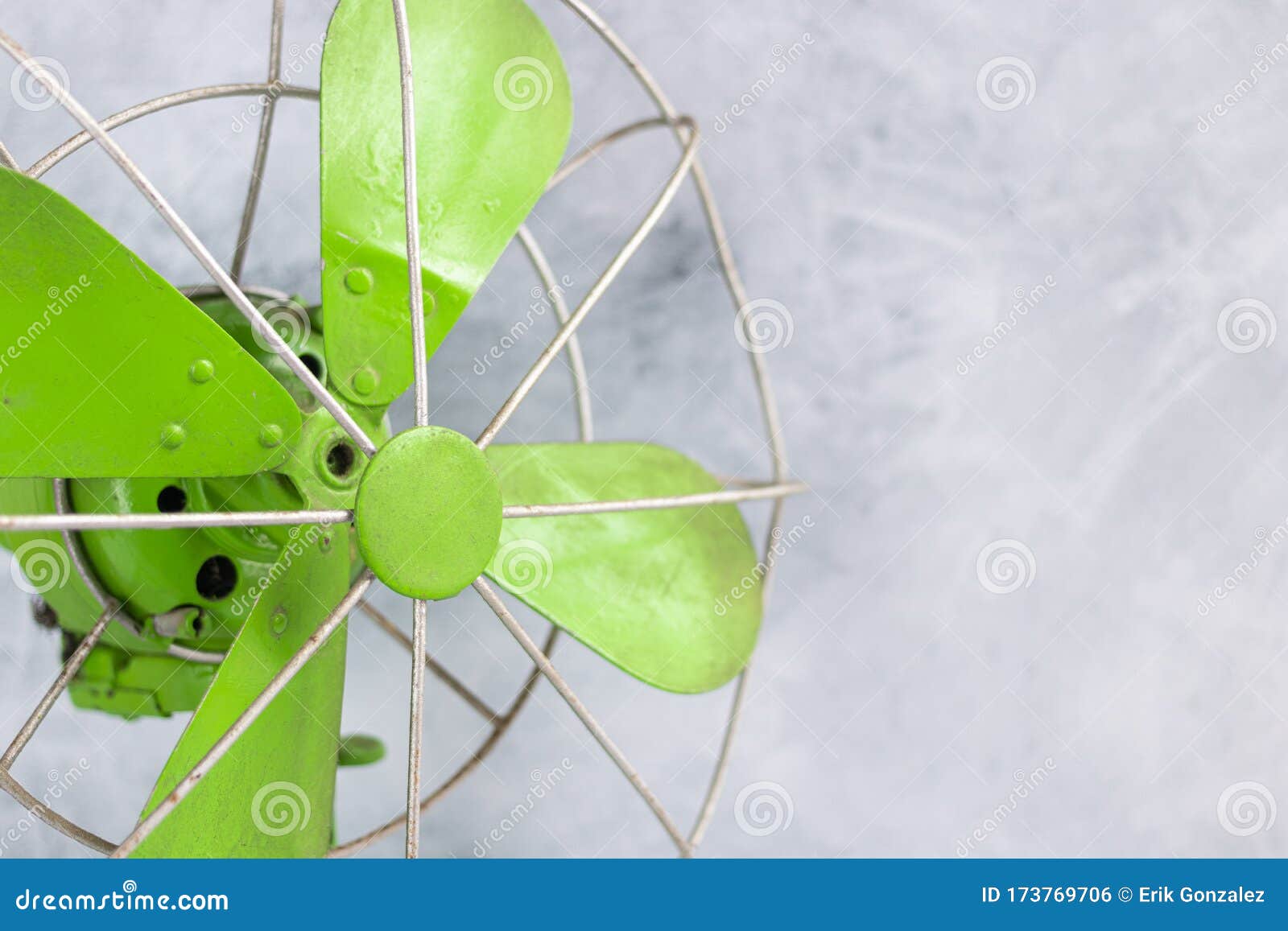 Retro Fan of Green Color As Decor Stock Photo - Image of fashioned ...