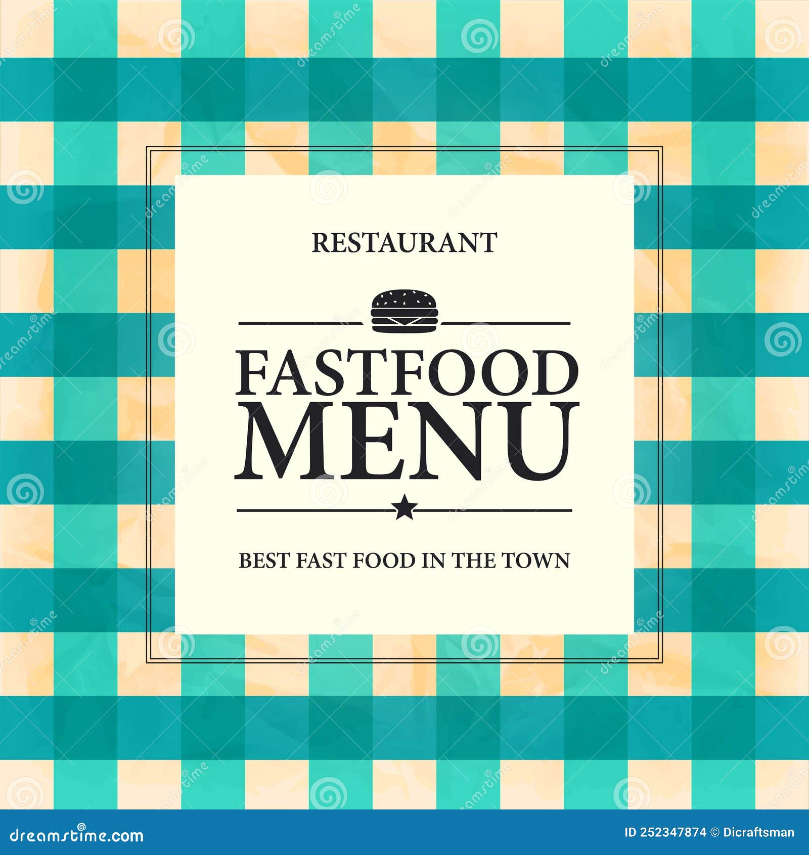 Retro Fast Food Menu. Best Fast Food in the Town Stock Vector ...