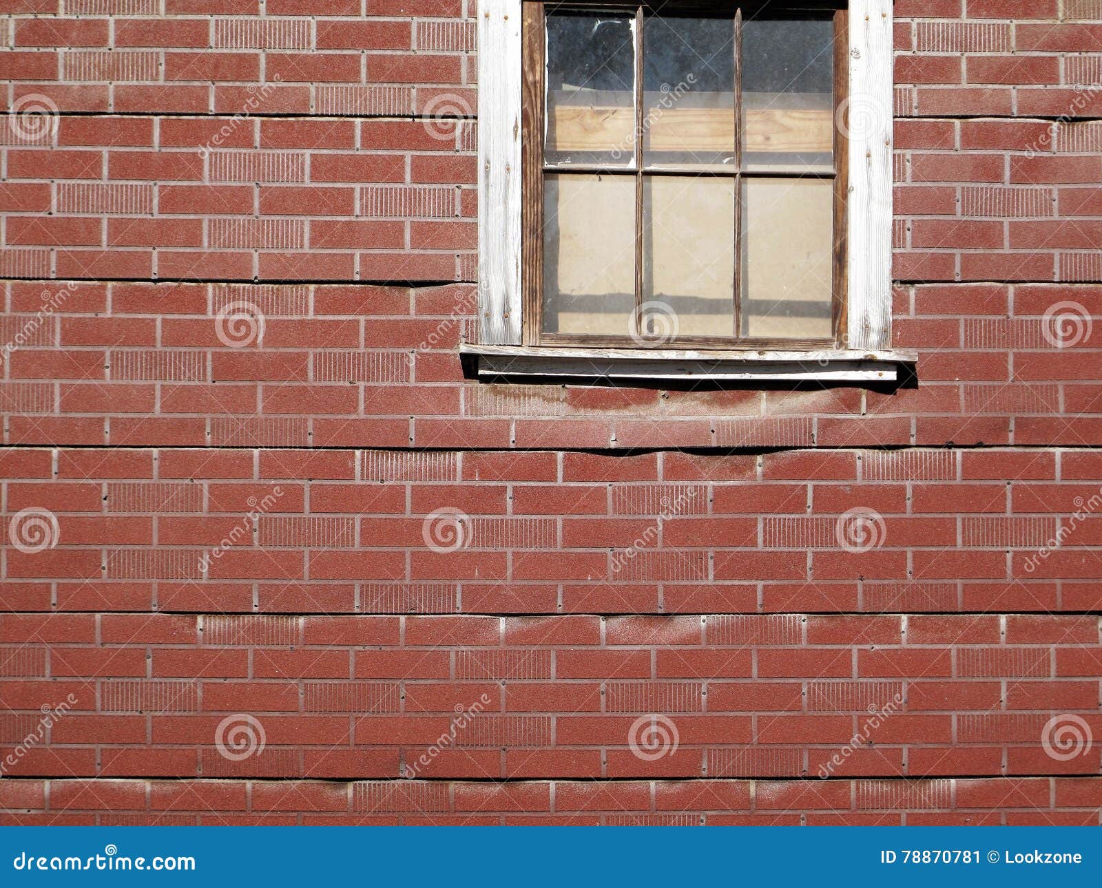 Retro Faux Brick Wall With Window. Stock Photo | CartoonDealer.com ...