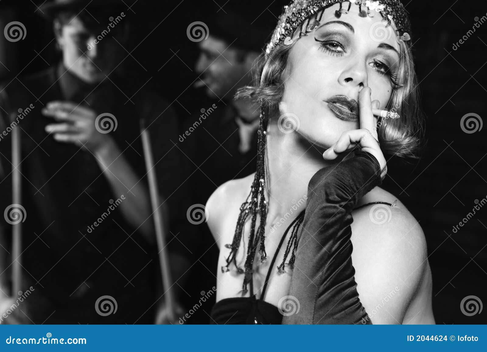 Retro female smoking. stock photo. Image of cigarette - 2044624
