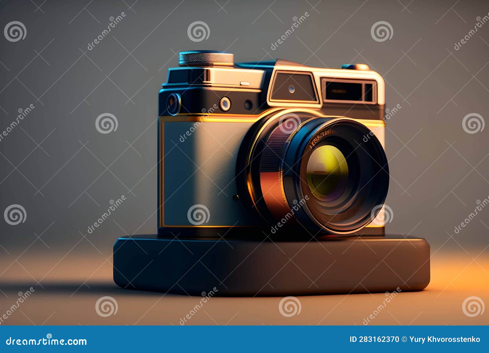 Retro Film Camera on a Stand. Stock Illustration - Illustration of ...