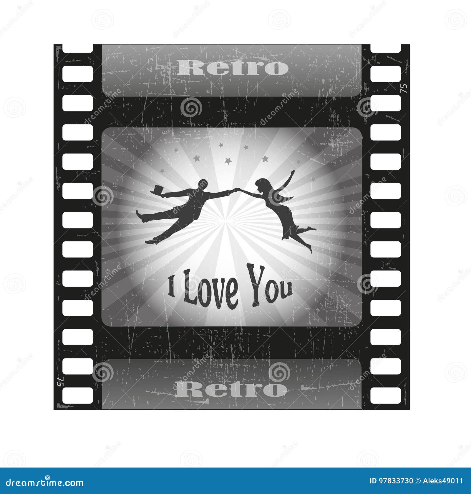 Retro film stock vector. Illustration of couple, drama - 97833730