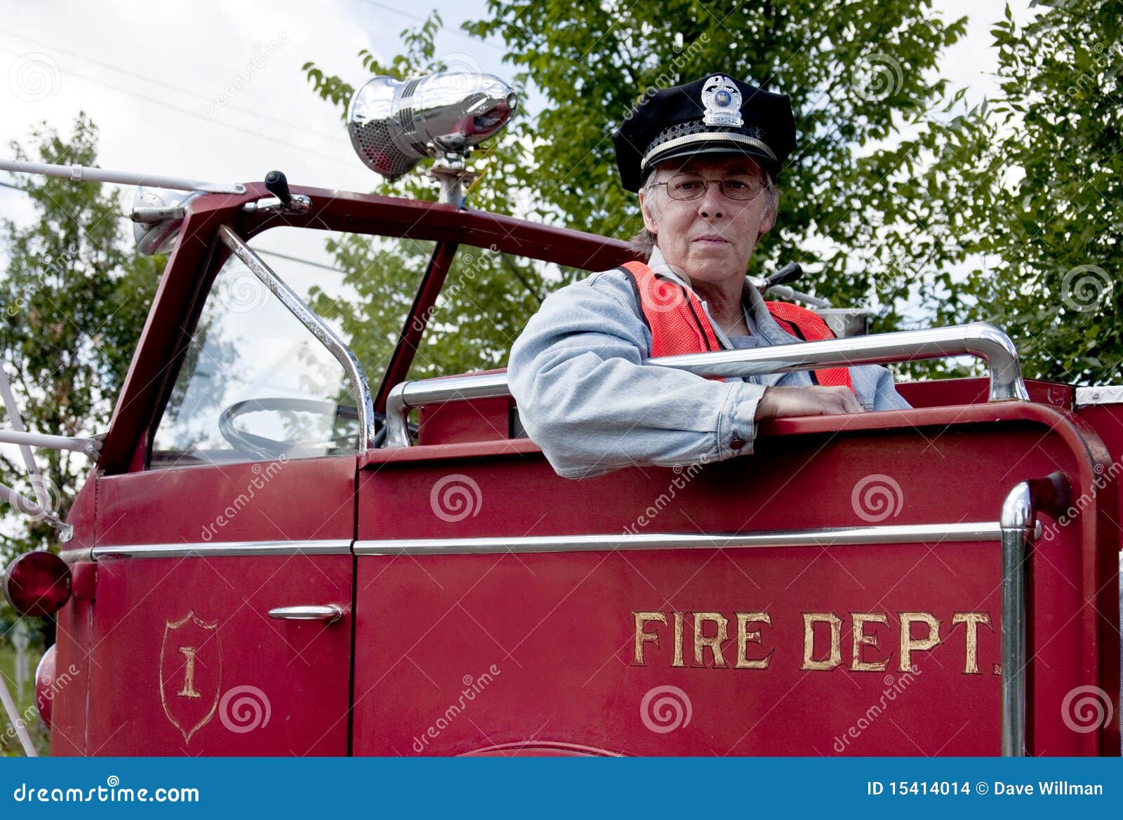 Retro firefighter stock photo. Image of safety, firefighter - 15414014