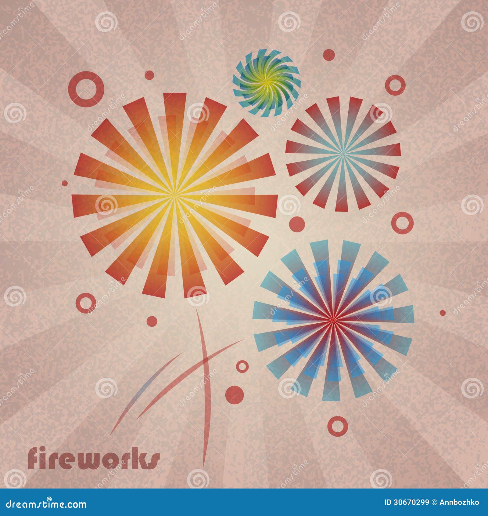 Retro Fireworks stock vector. Illustration of event, fourth - 30670299