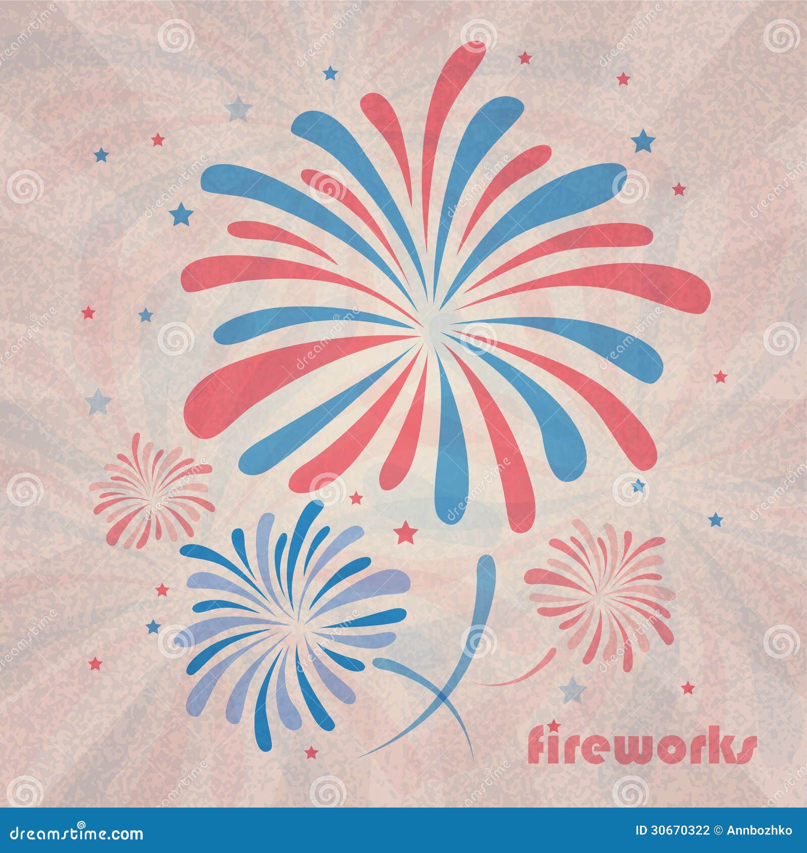 Retro Fireworks stock vector. Illustration of patriotism - 30670322