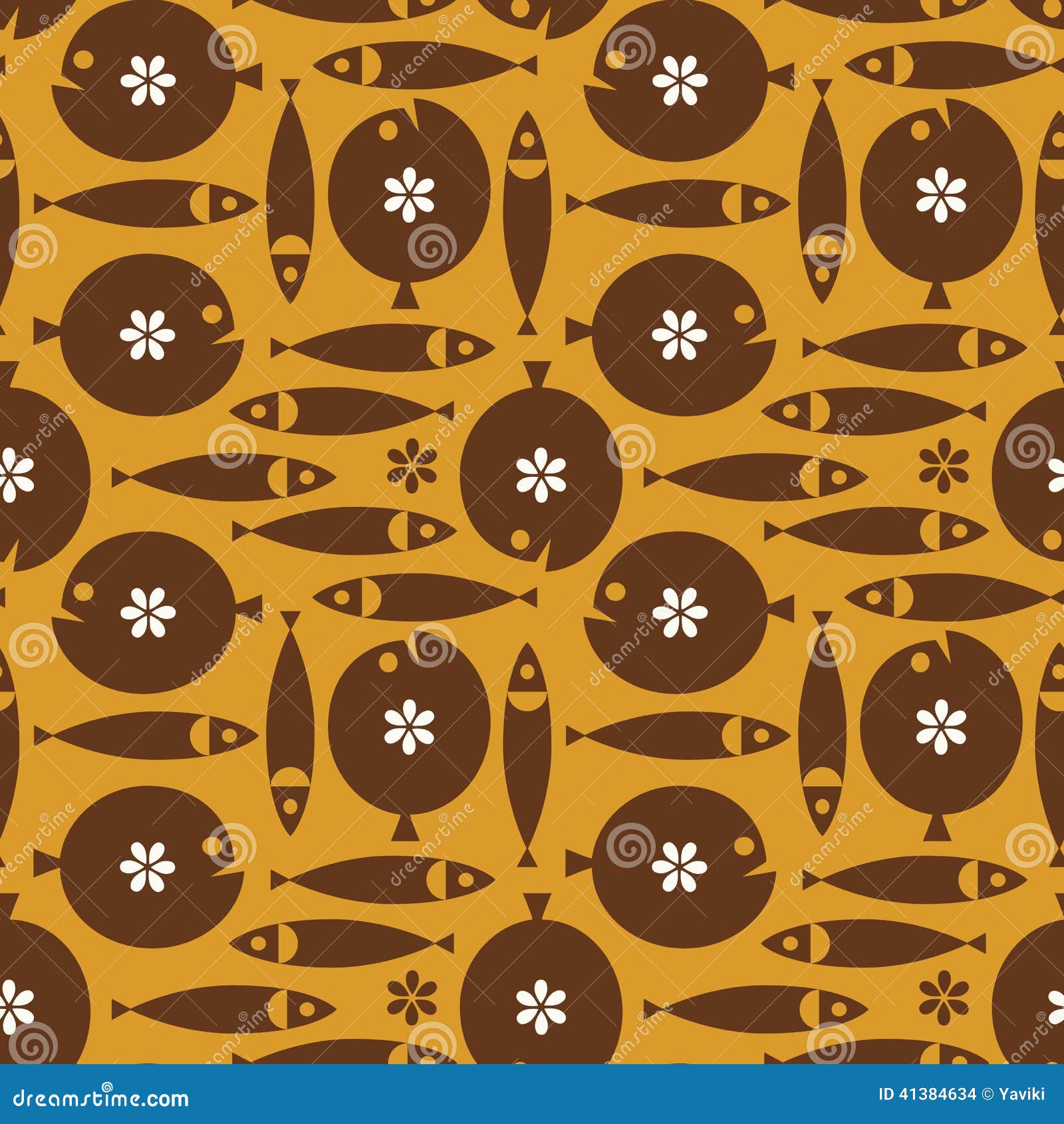 Retro fish seamless stock vector. Illustration of tropical - 41384634