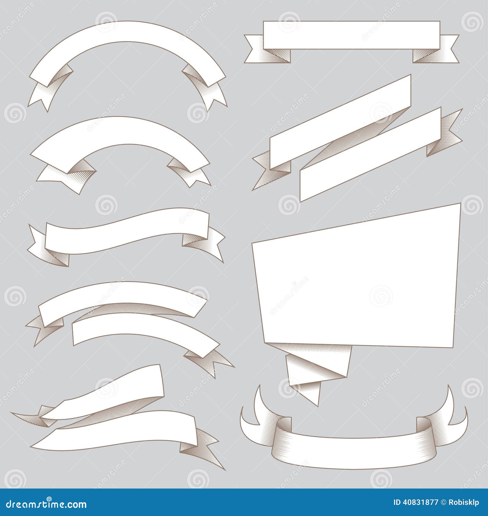 Retro Flags and Ribbons stock vector. Illustration of collection - 40831877