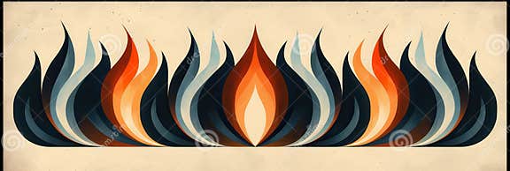 Retro Flame Pattern Design stock illustration. Illustration of abstract ...