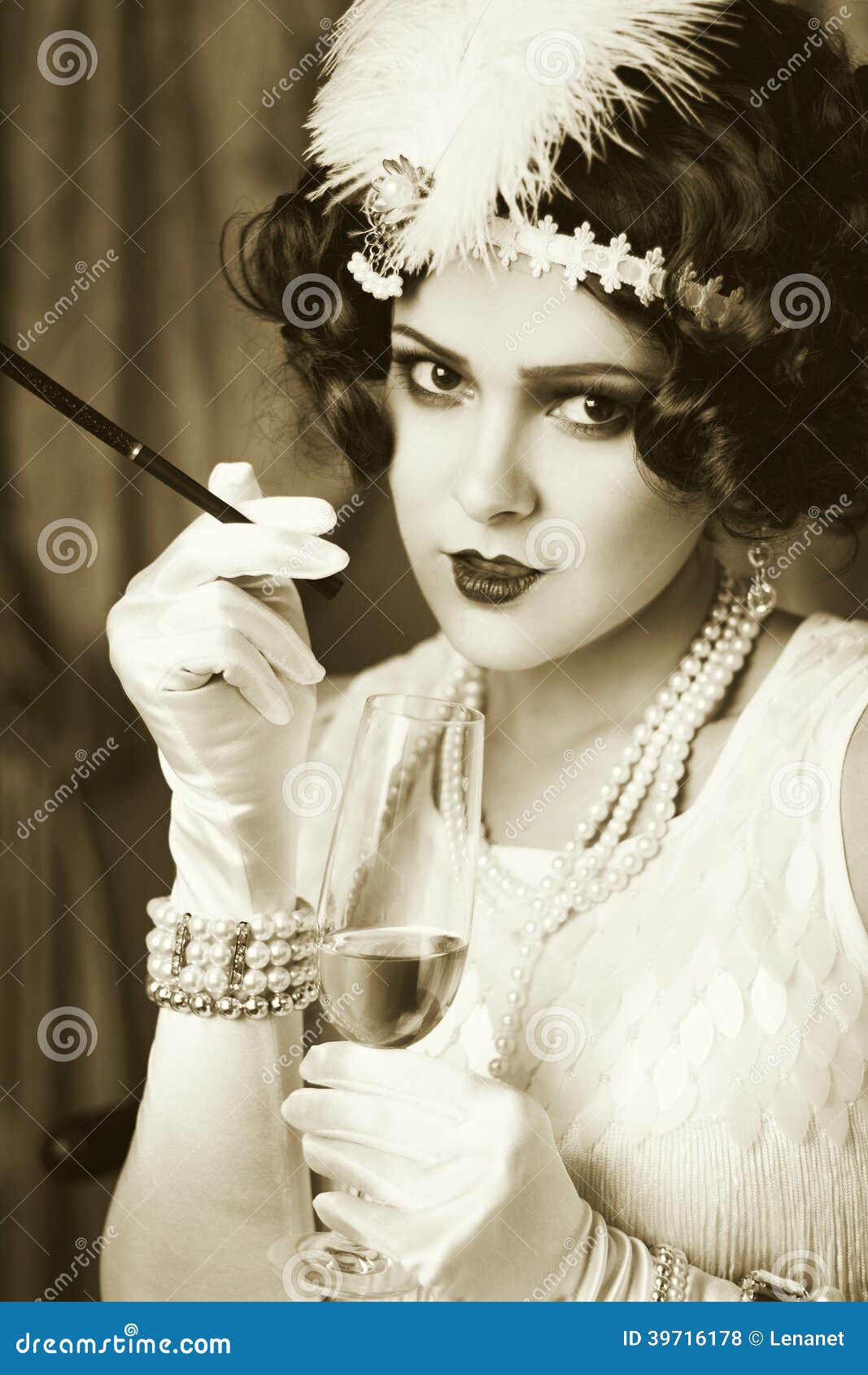 Retro flapper style stock photo. Image of desaturated - 39716178