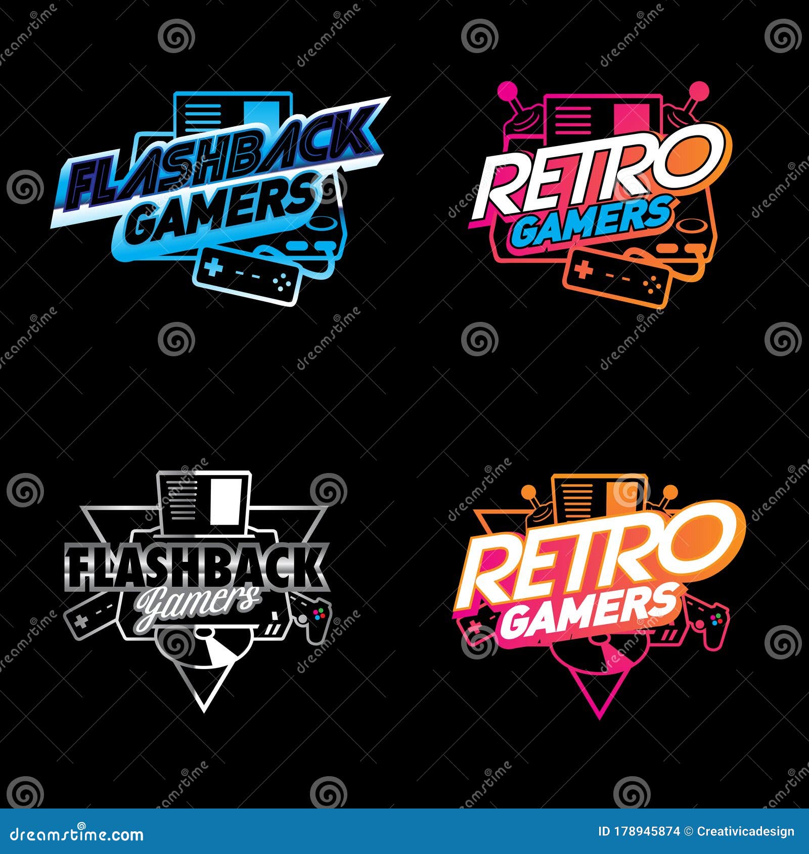 Flashback. Retro Type Fon Vector Illustration | CartoonDealer.com ...