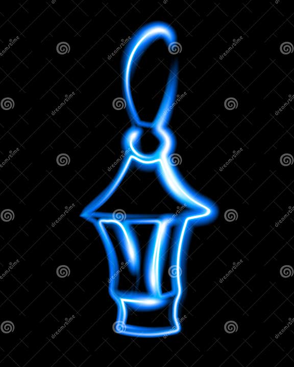 Retro Flashlight with Neon Effect. Stock Vector - Illustration of font ...