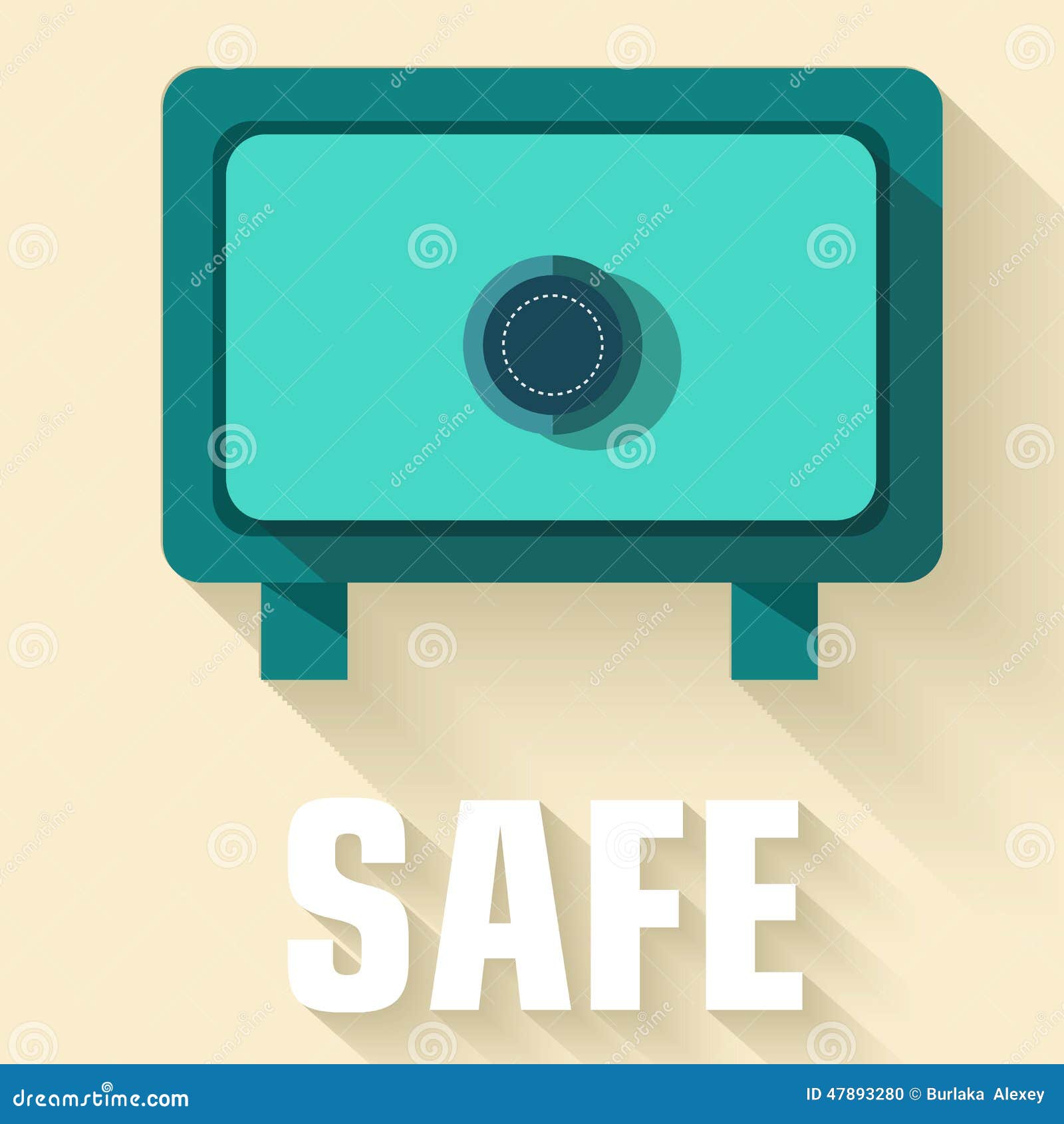 Retro Flat Safe Icon Concept. Vector Illustration Stock Vector ...