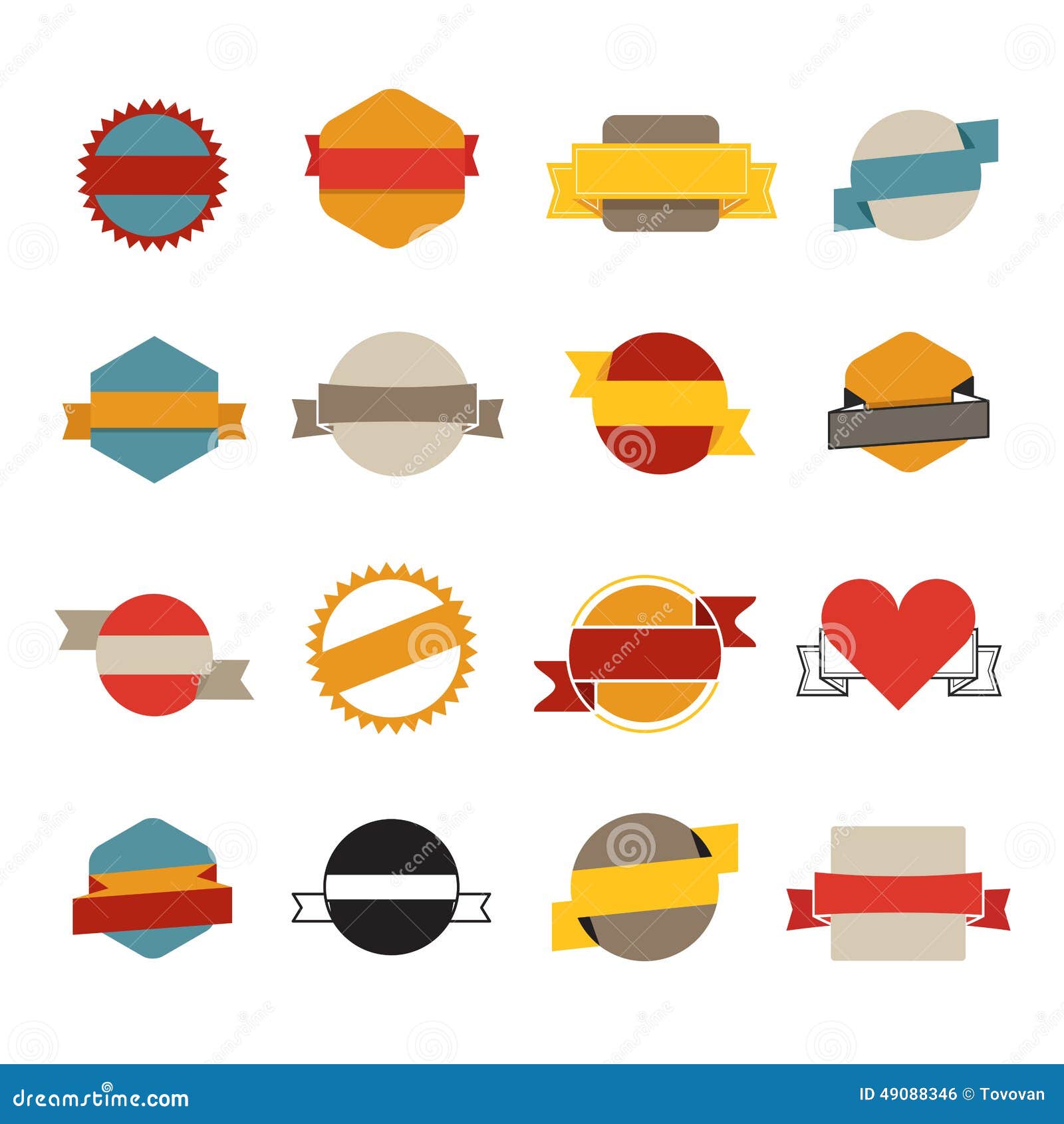 Retro Flat Vector Banners Template Collection Stock Vector ...