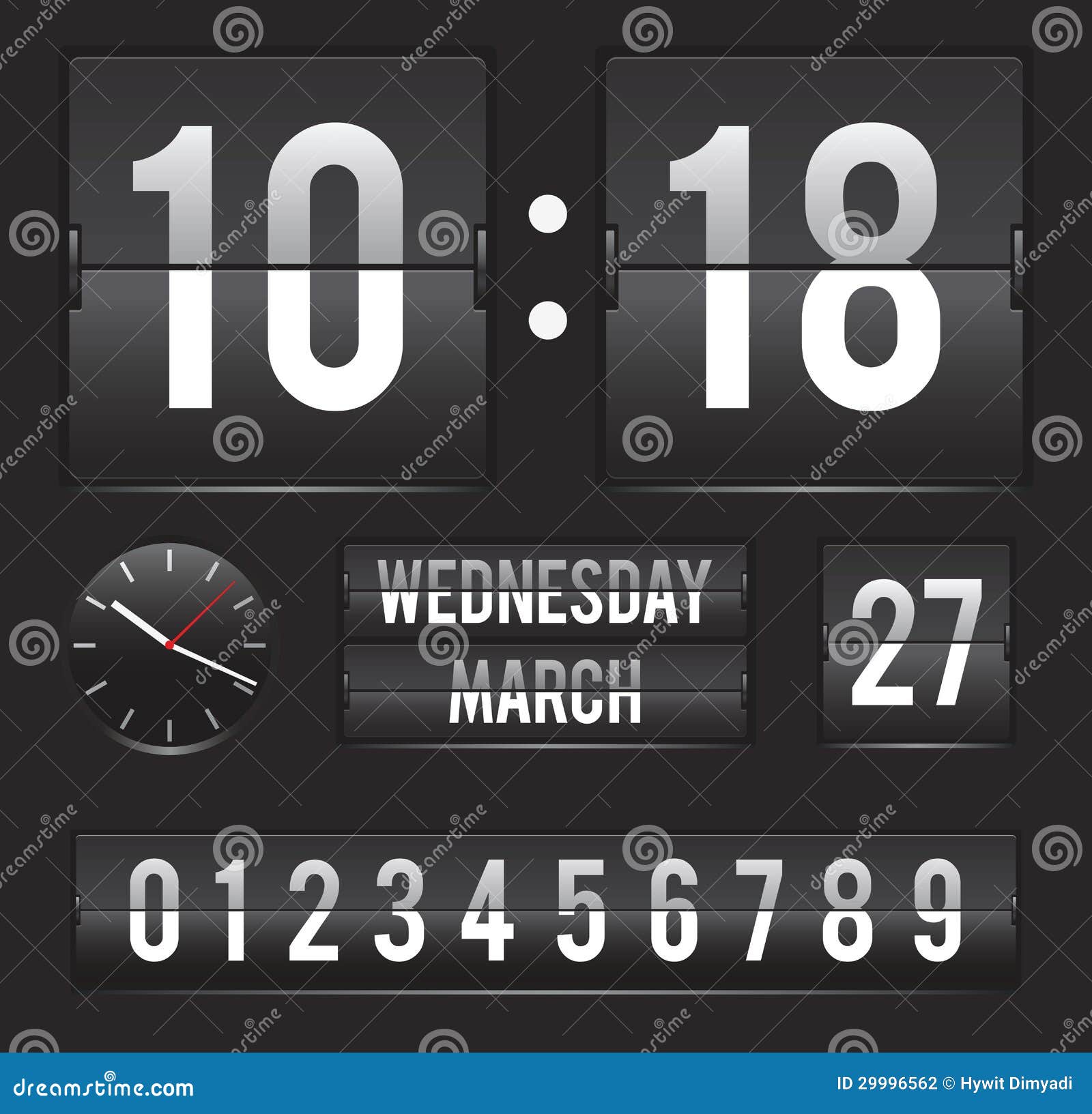 Retro Flip Clock with Date and Dual Timer Stock Vector - Illustration ... Retro Flip Clock with Date and Dual Timer Stock Vector - Illustration ...