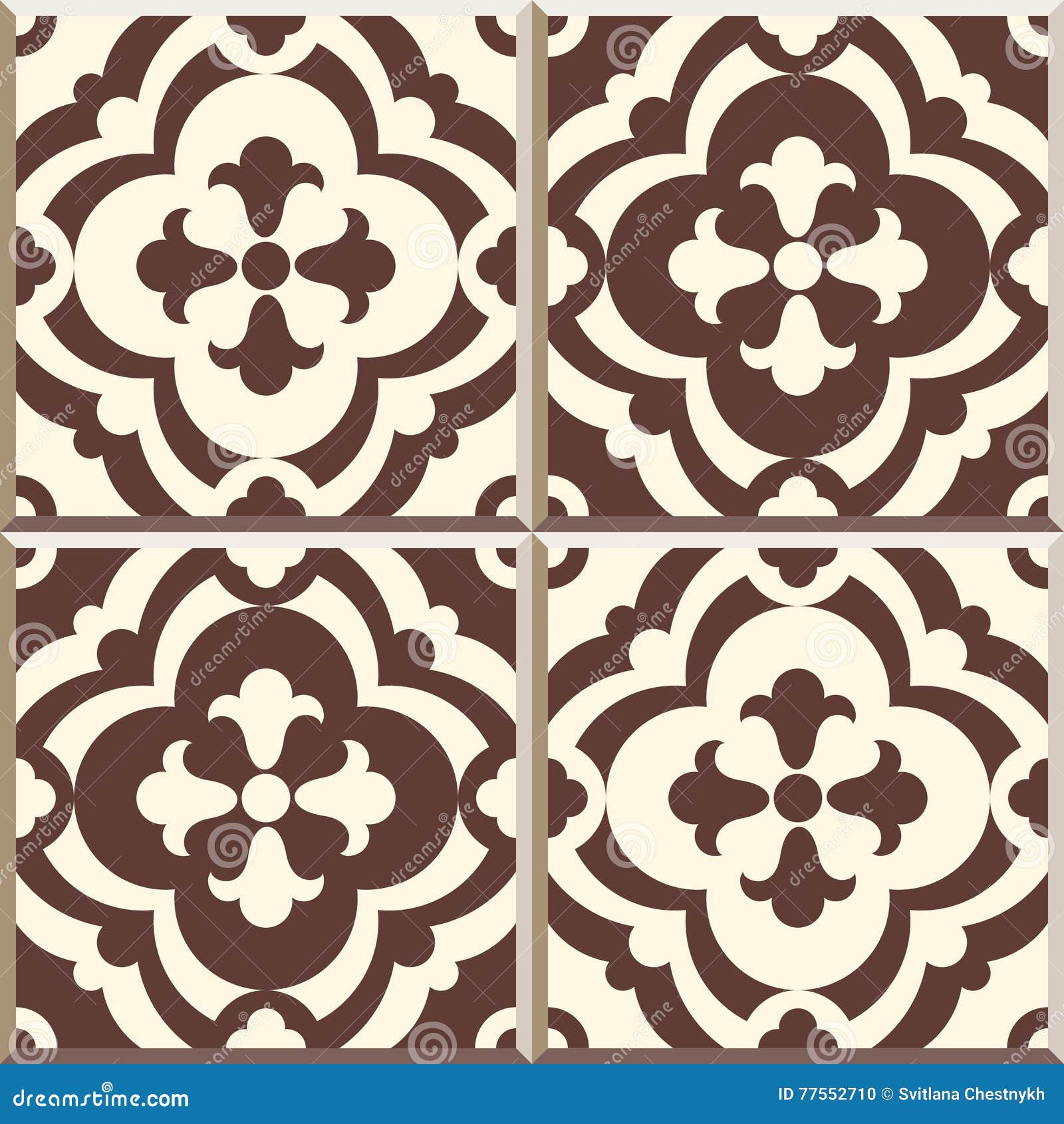 Retro Floor Tiles Patern, Set of Four Patterns Stock Vector ...