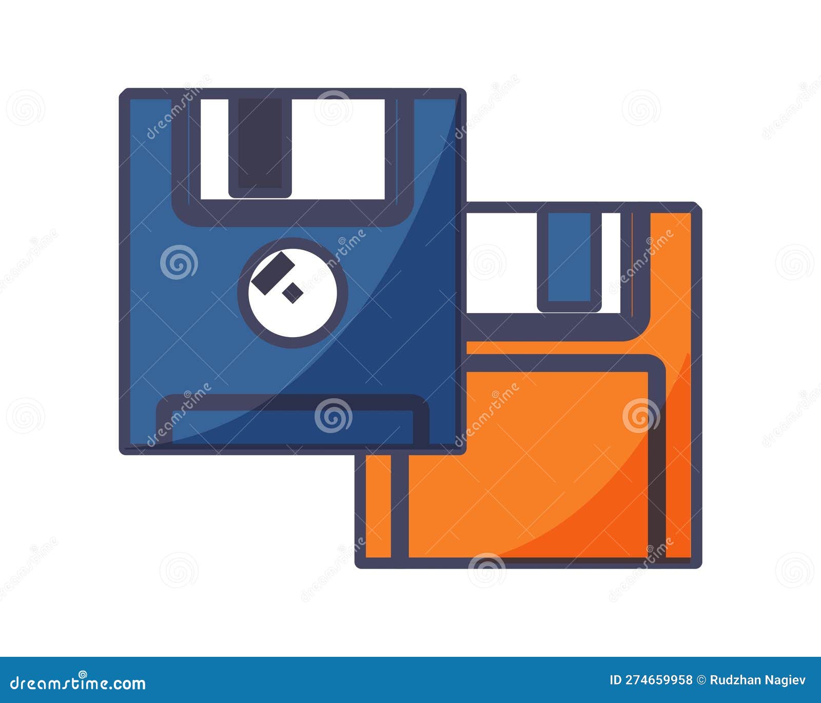 Retro Floppy Disks Cartoon Vector | CartoonDealer.com #204434033