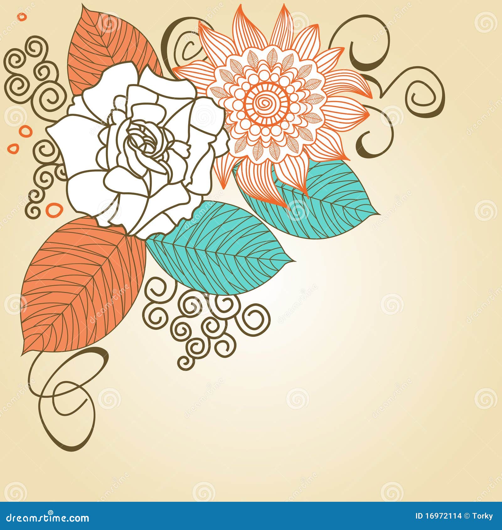 Retro floral corner stock vector. Illustration of beauty - 16972114