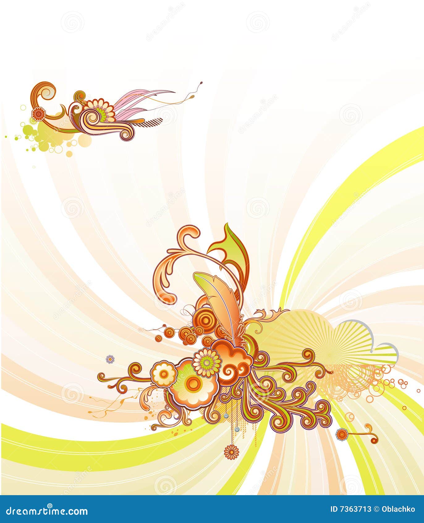 Retro floral design stock vector. Illustration of floral - 7363713