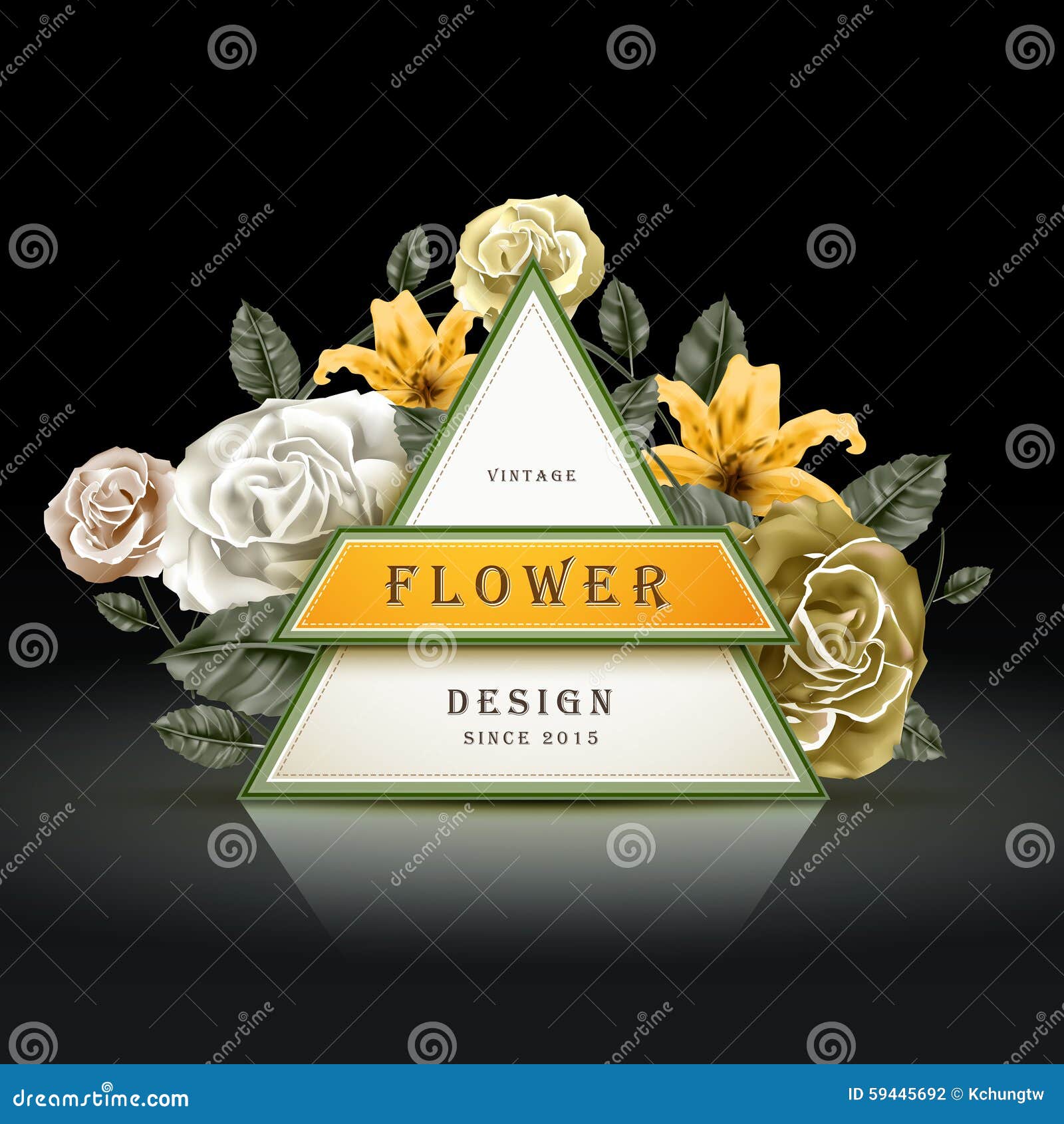 Retro floral frame design stock illustration. Illustration of floral ...