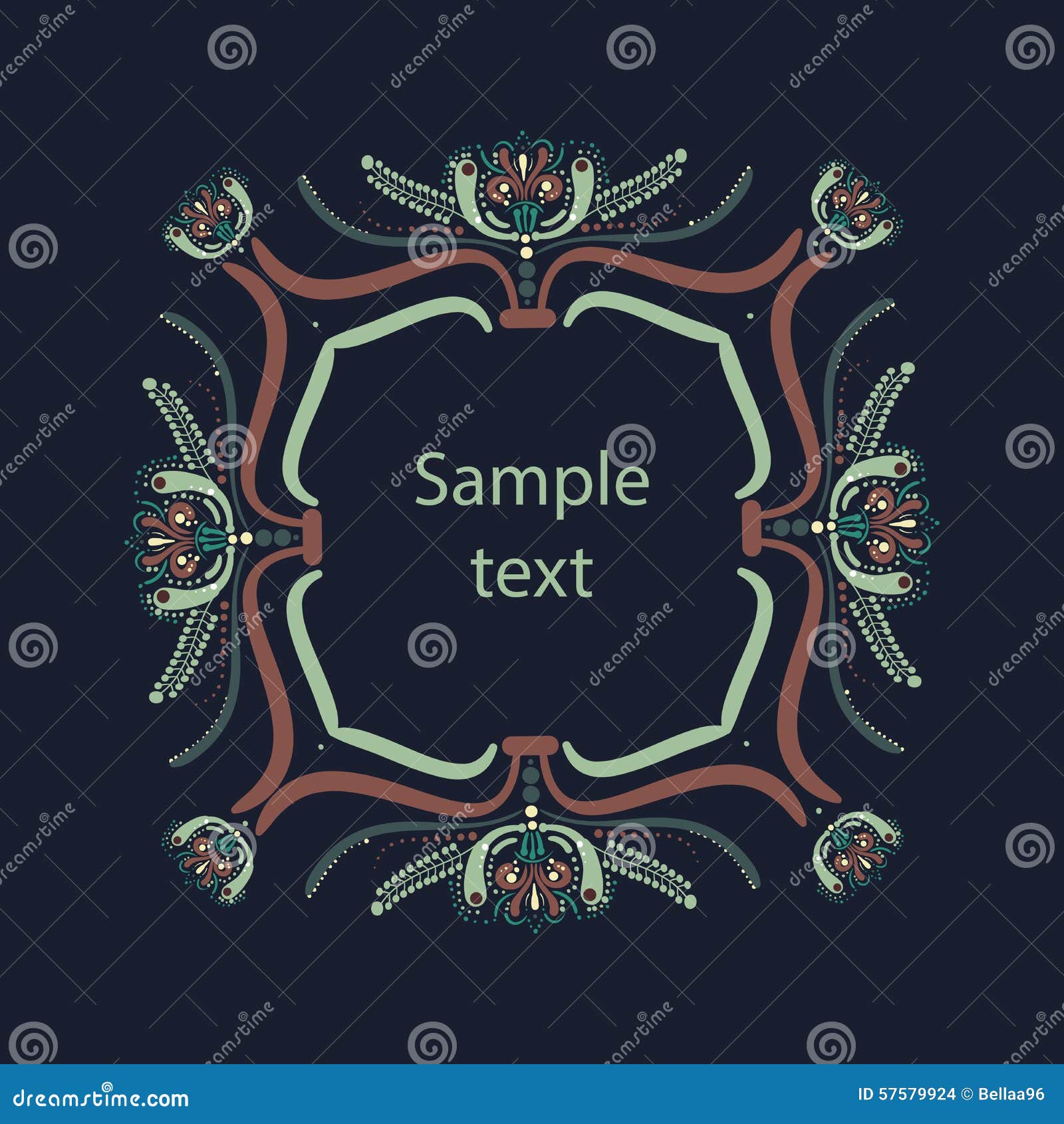 Retro floral frame stock vector. Illustration of fashioned - 57579924