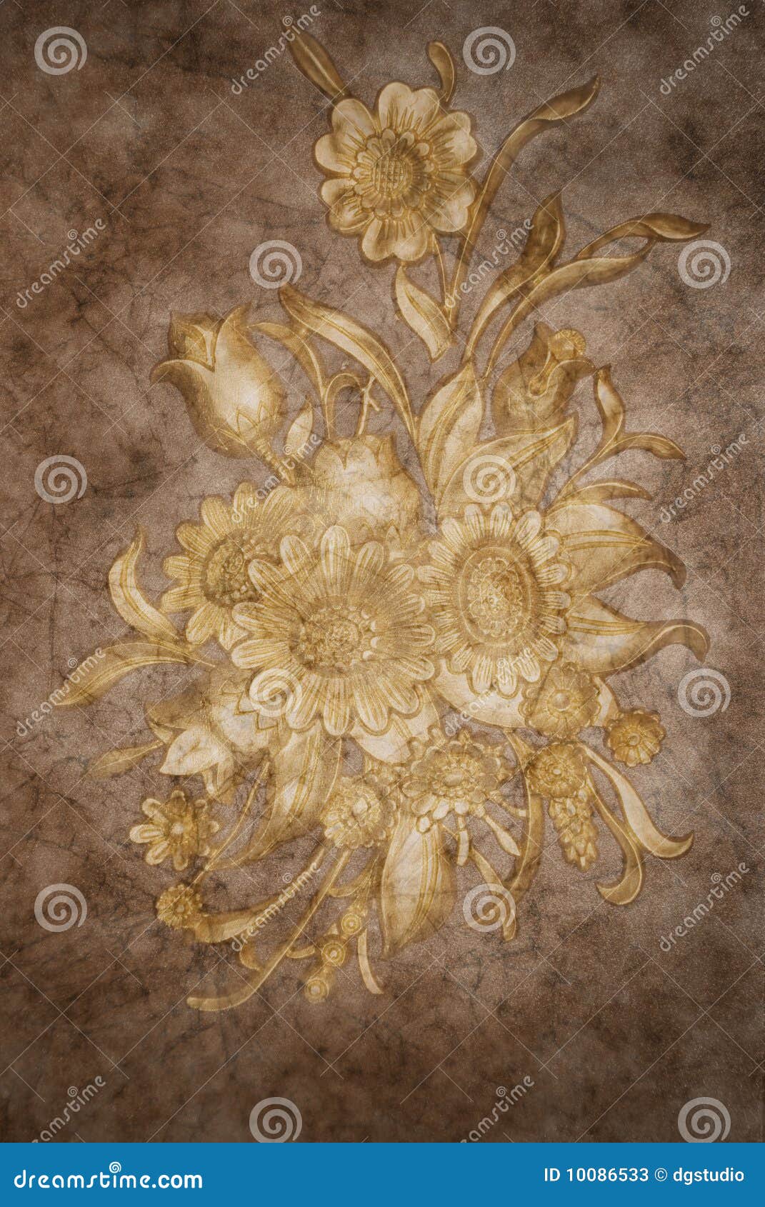 Retro floral paper stock image. Image of crumpled, material - 10086533