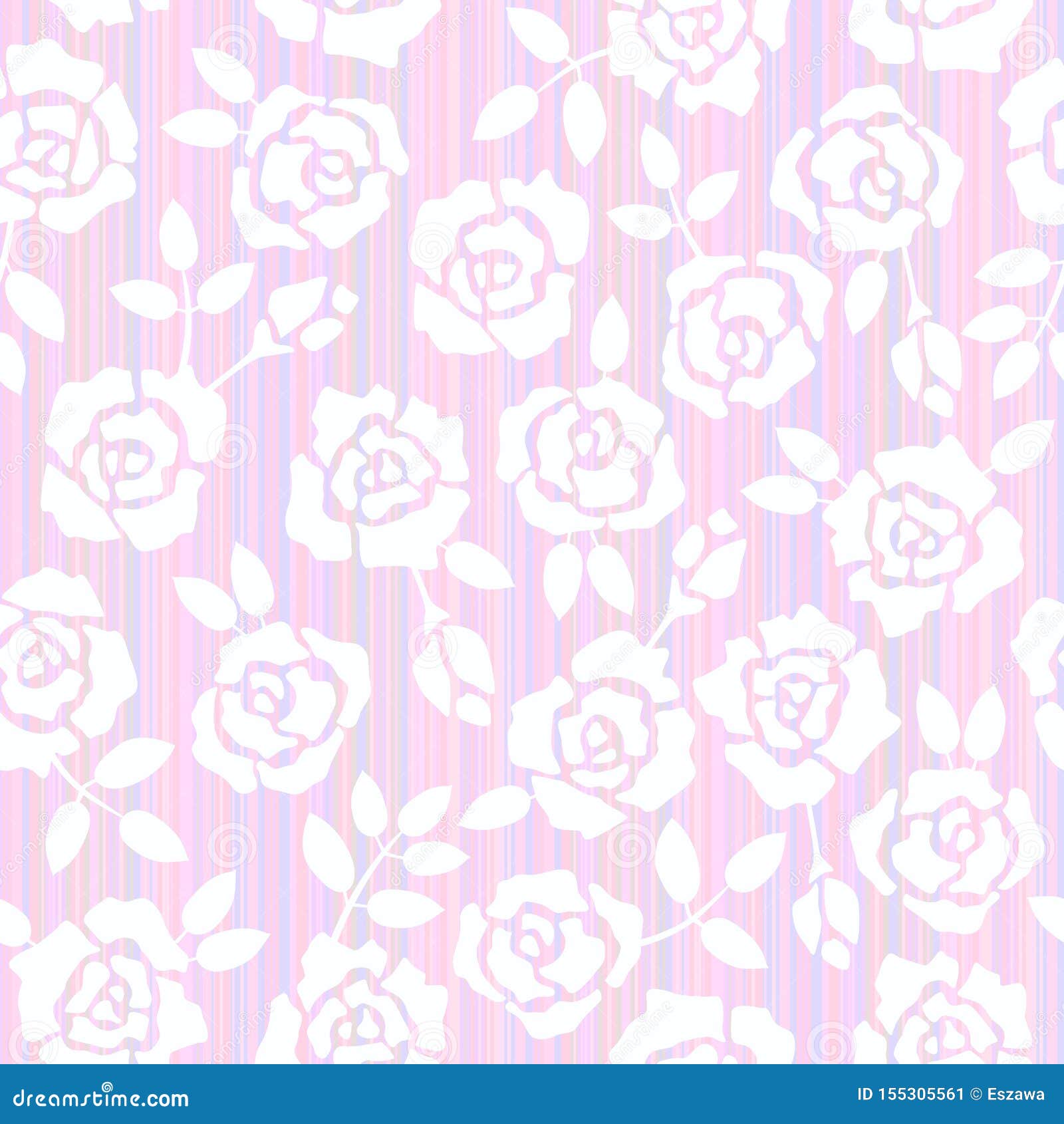 Retro Floral Seamless Background with Roses. Illustration Bitmap Stock ...