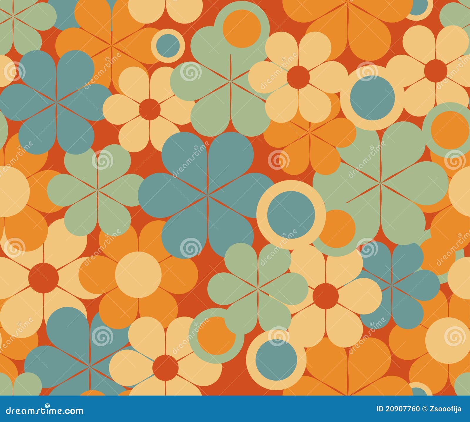 Retro Floral Seamless Pattern Stock Vector - Illustration of creative ...