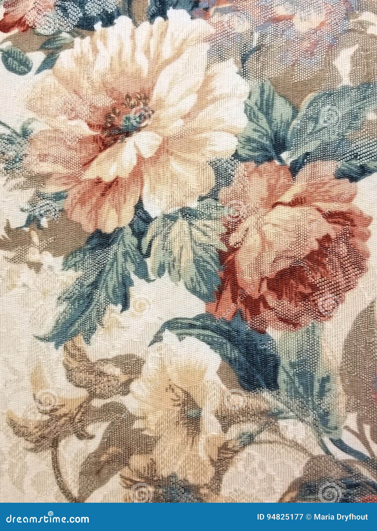 Retro Floral Upholstery Pattern Stock Image - Image of fabric, bouquet ...