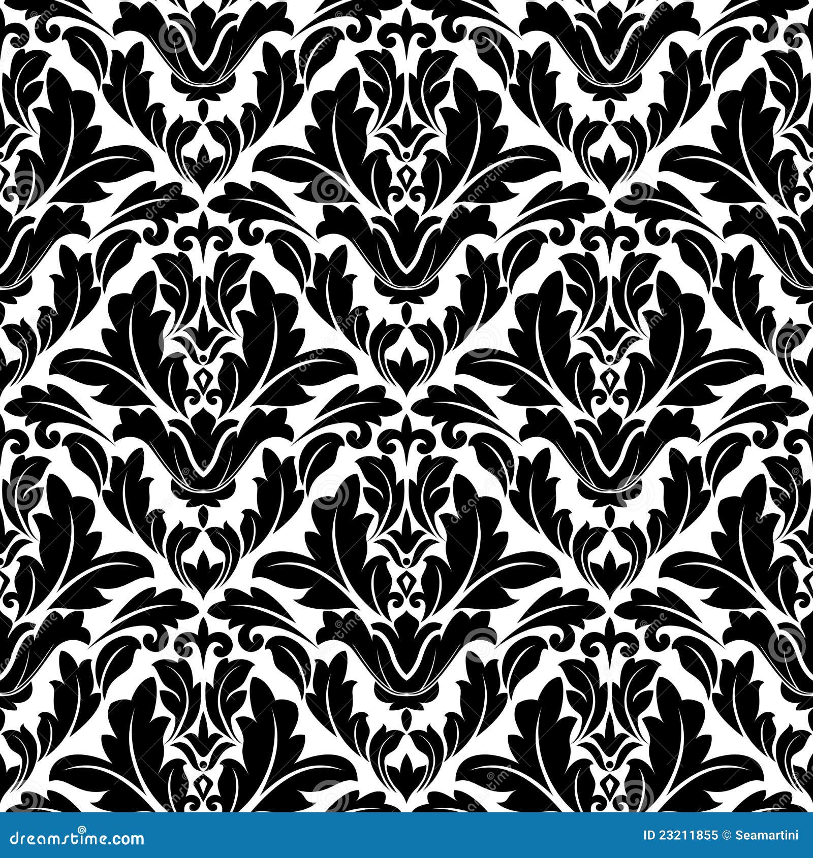Retro Flourish Seamless Pattern Stock Vector - Illustration of drapery ...