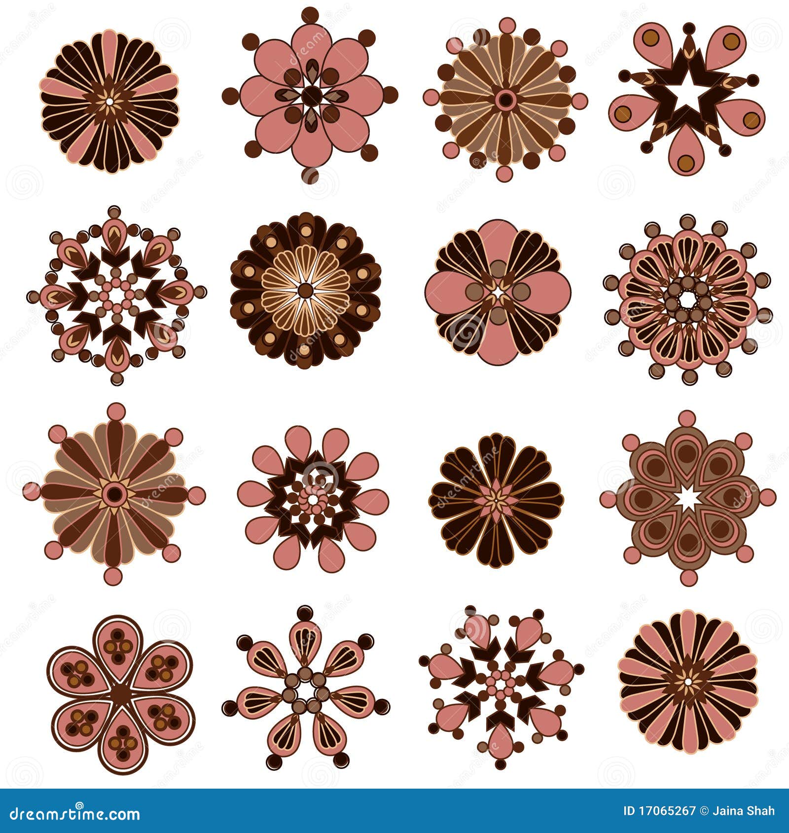 Retro Flower Elements for Design Stock Illustration - Illustration of ...