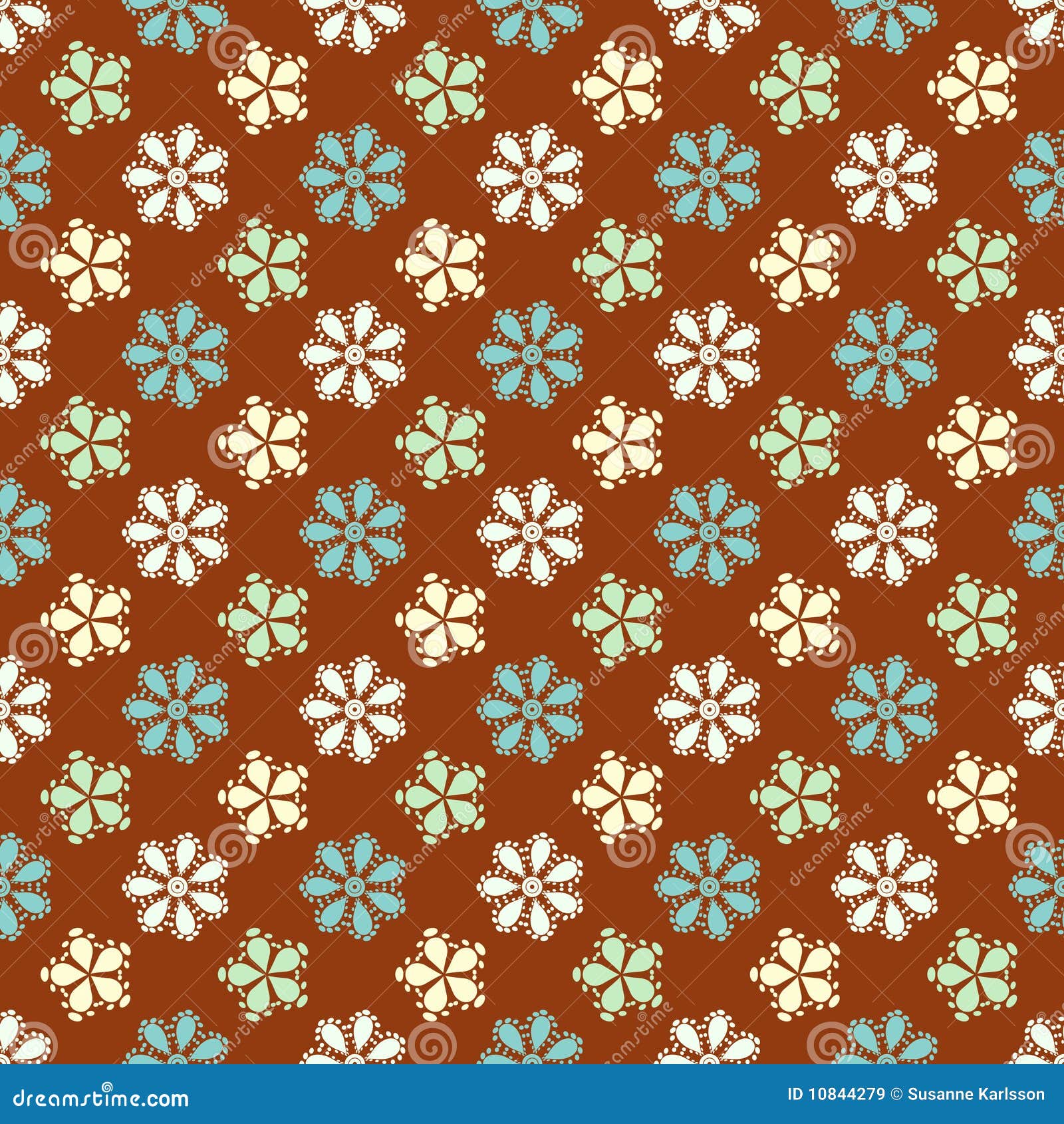 Retro flower pattern stock vector. Illustration of spring - 10844279