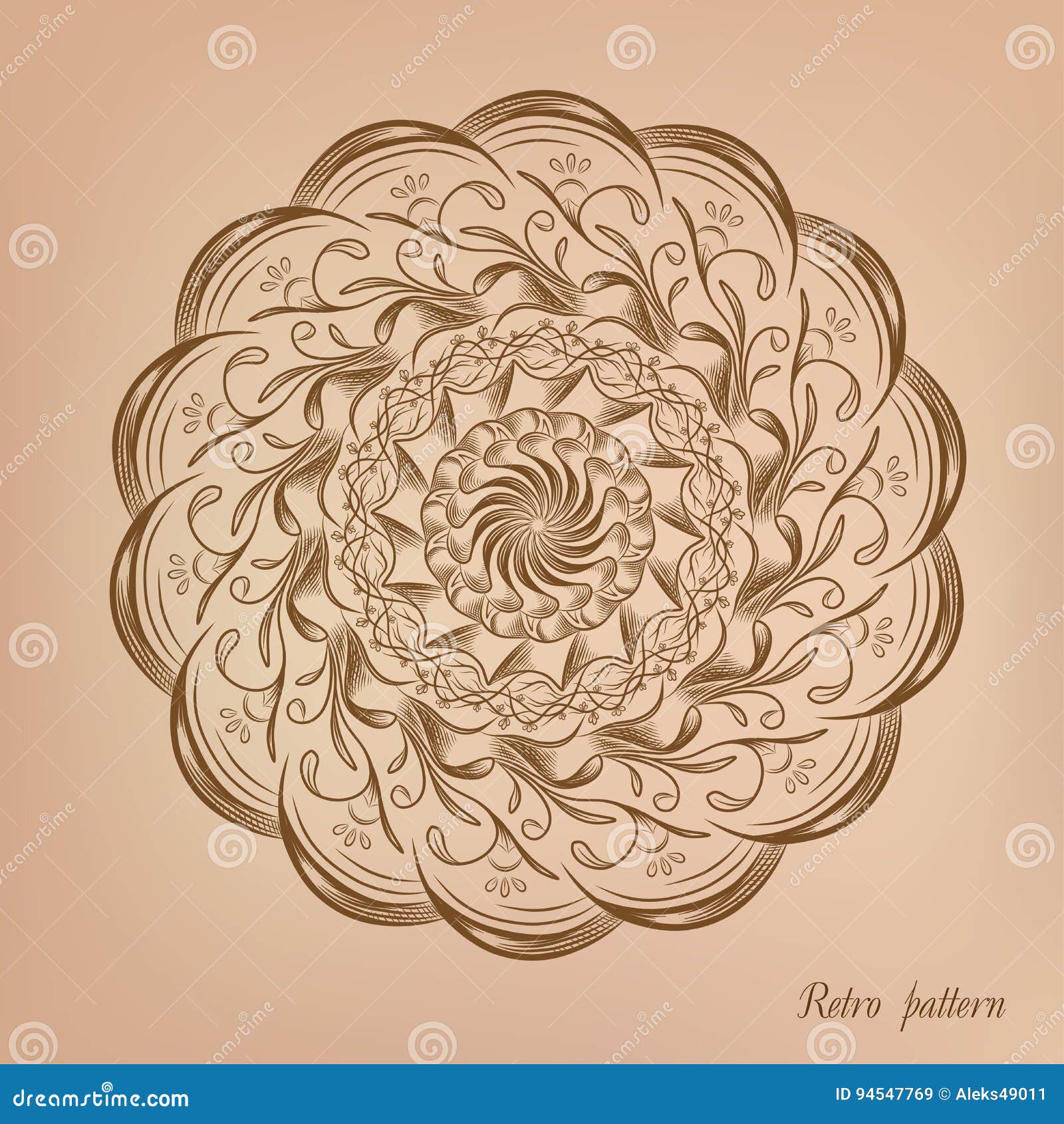Retro flower pattern stock vector. Illustration of card - 94547769