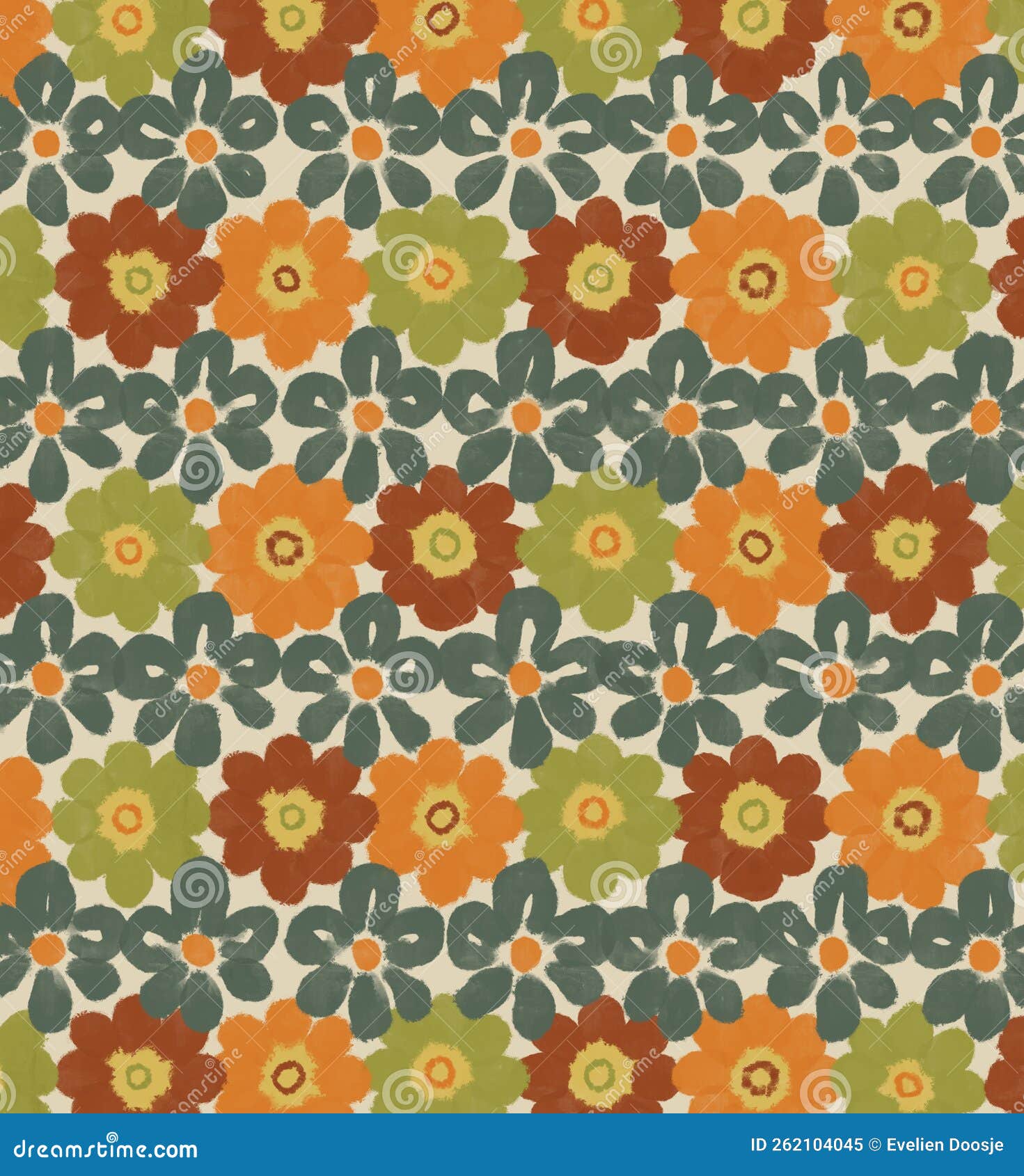 Retro Flower Power, Pattern Background Stock Image - Image of artistic ...