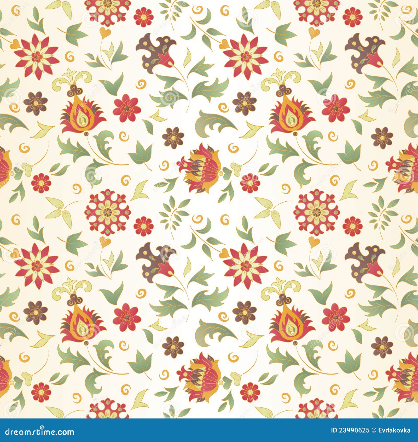 Retro flower seamless stock vector. Illustration of print - 23990625