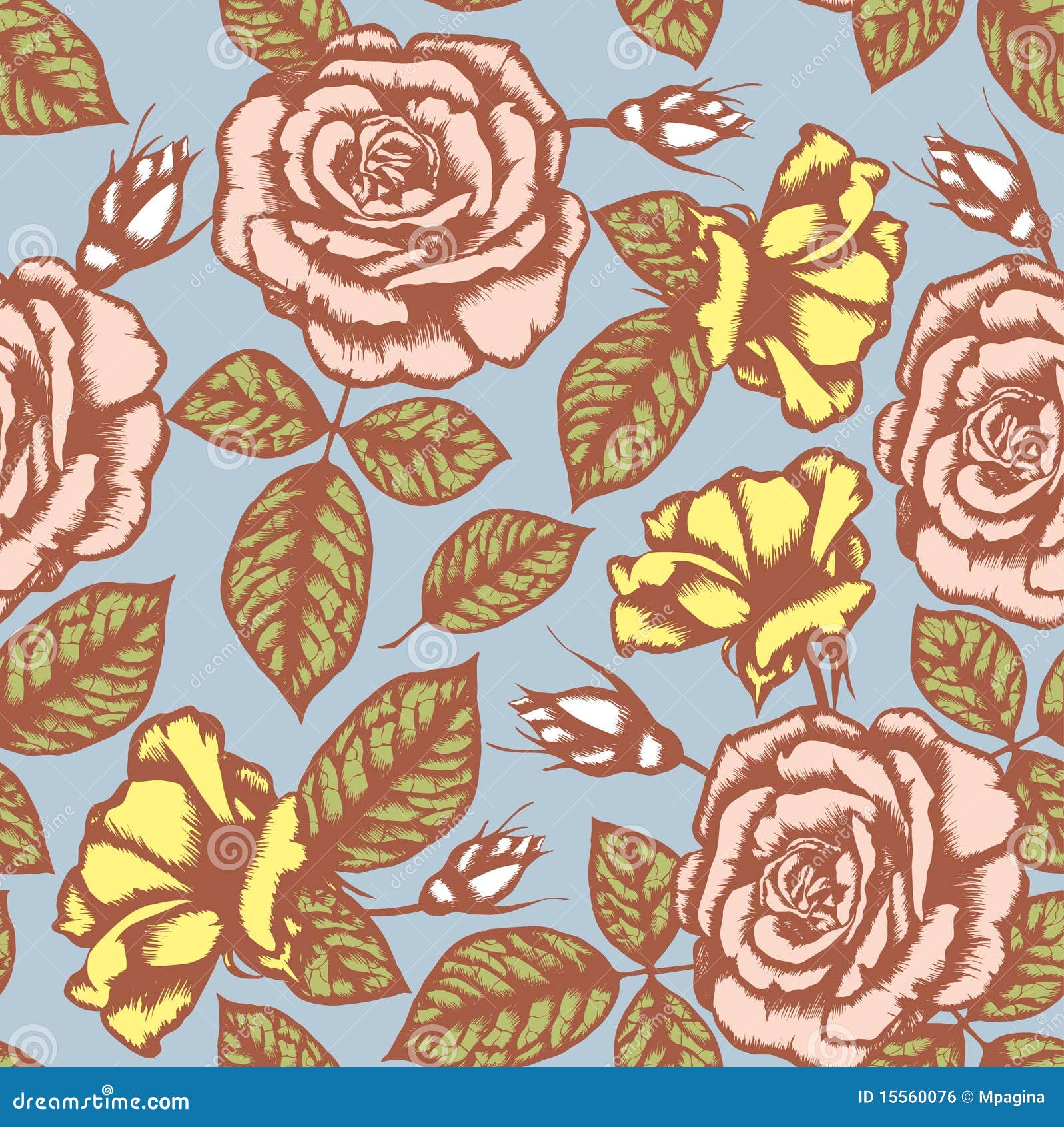Retro Flower Seamless Pattern Stock Vector - Illustration of nature ...