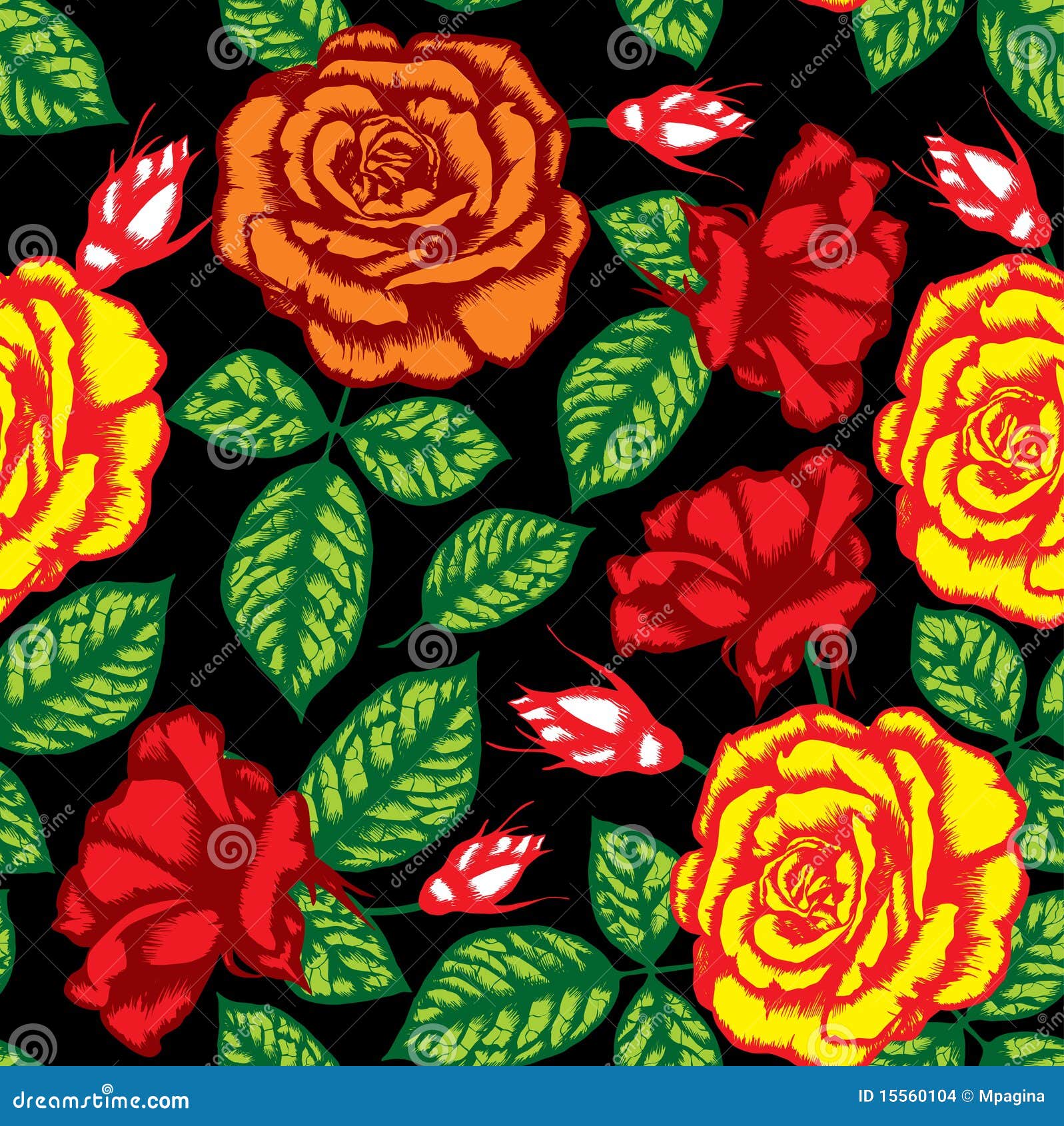 Retro Flower Seamless Pattern Stock Vector - Illustration of fashion ...