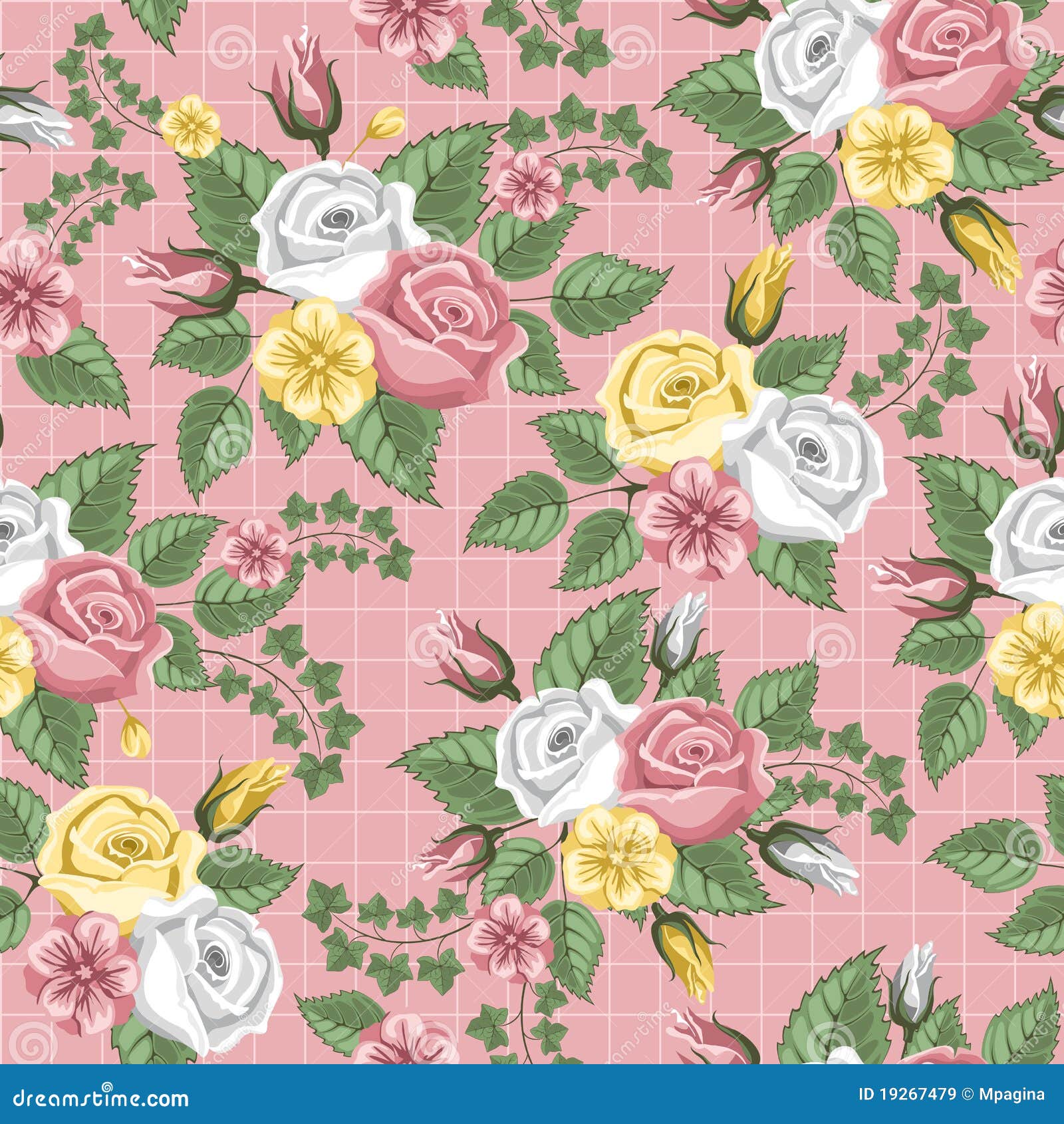 Retro Flower Seamless Pattern - Roses Stock Vector - Illustration of ...