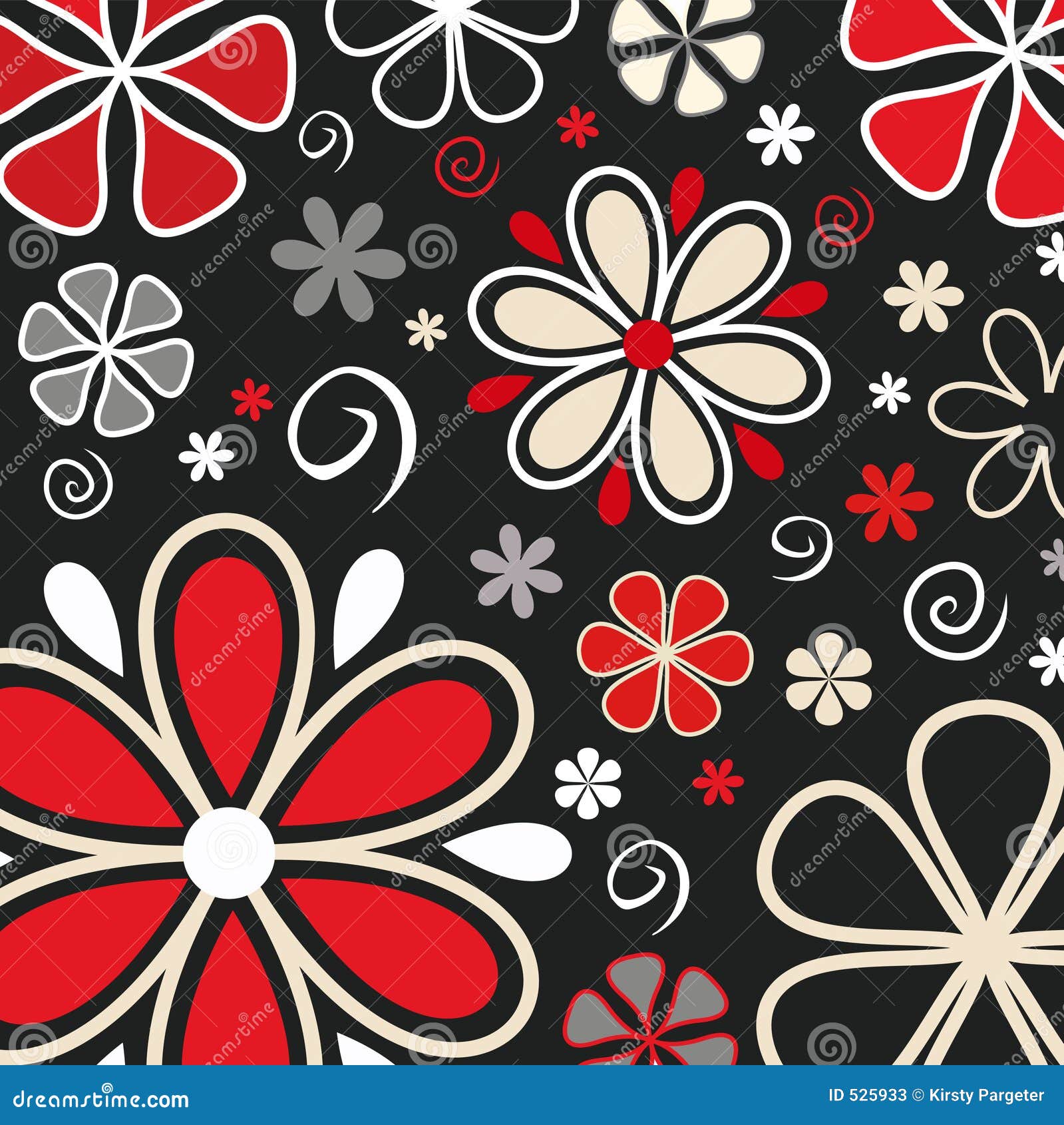Retro flowers stock vector. Illustration of flower, abstract - 525933
