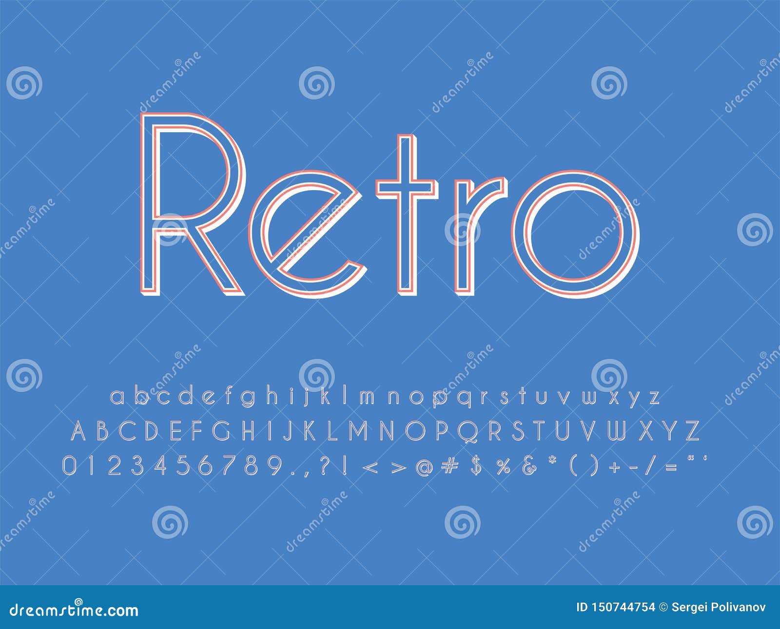 Retro Font and Alphabet. Stock Vector Illustration Stock Vector ...