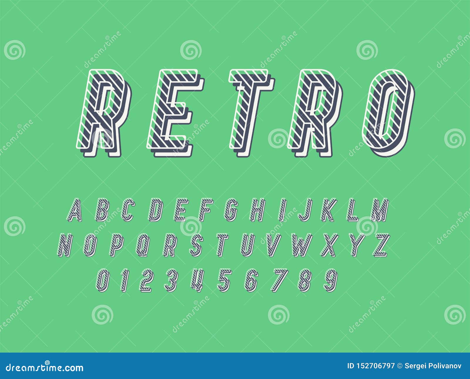Retro Font and Alphabet. Stock Vector Illustration Stock Vector ...