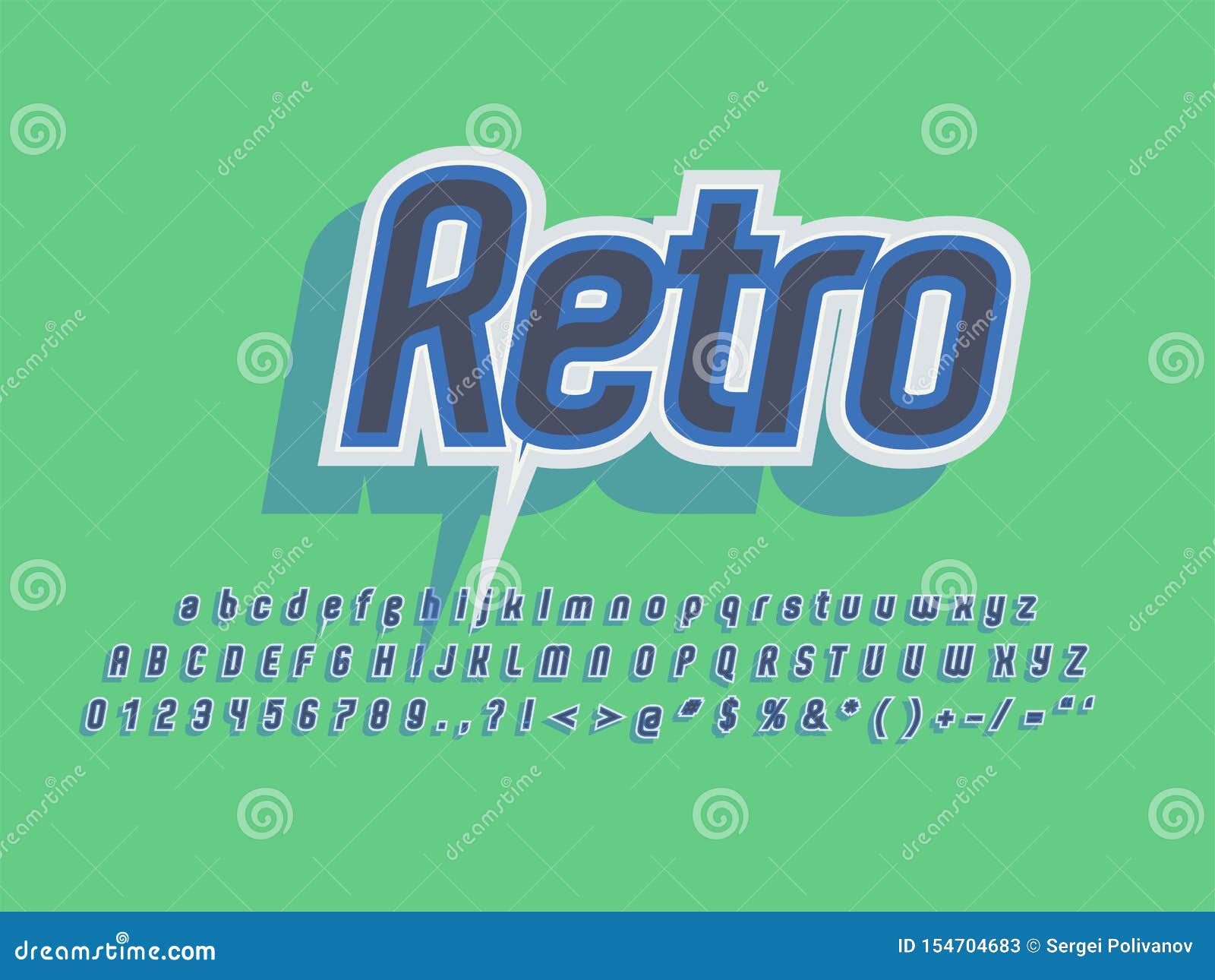 Retro Font and Alphabet. Stock Vector Illustration Stock Vector ...