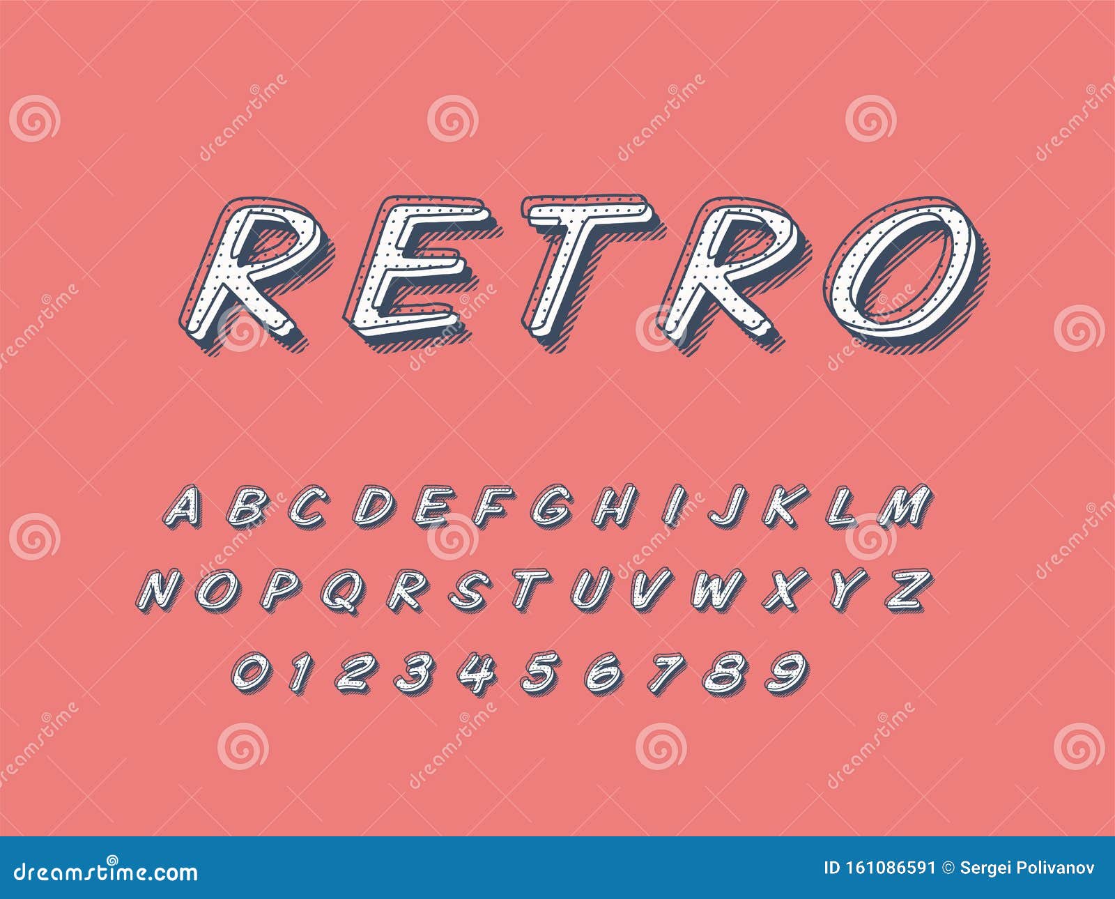 Retro Font and Alphabet. Stock Vector Illustration Stock Vector ...
