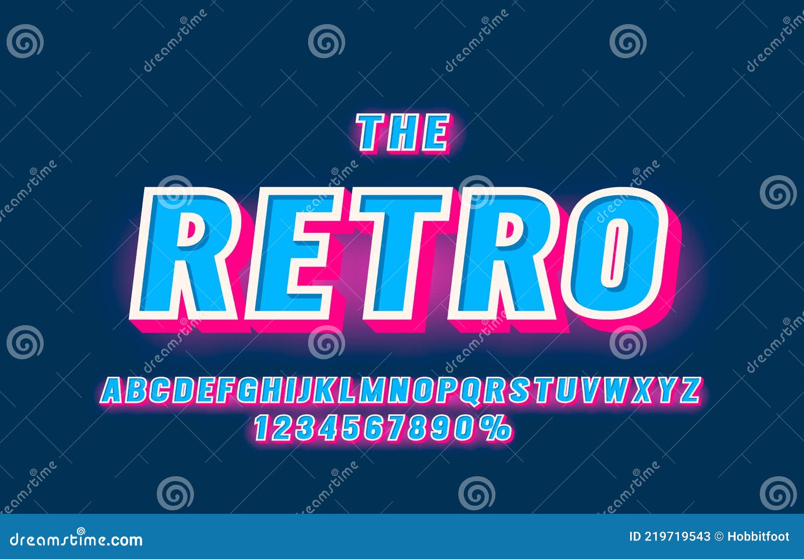 Retro Font Set Collection, Letters and Numbers Symbol. Vector Stock ...