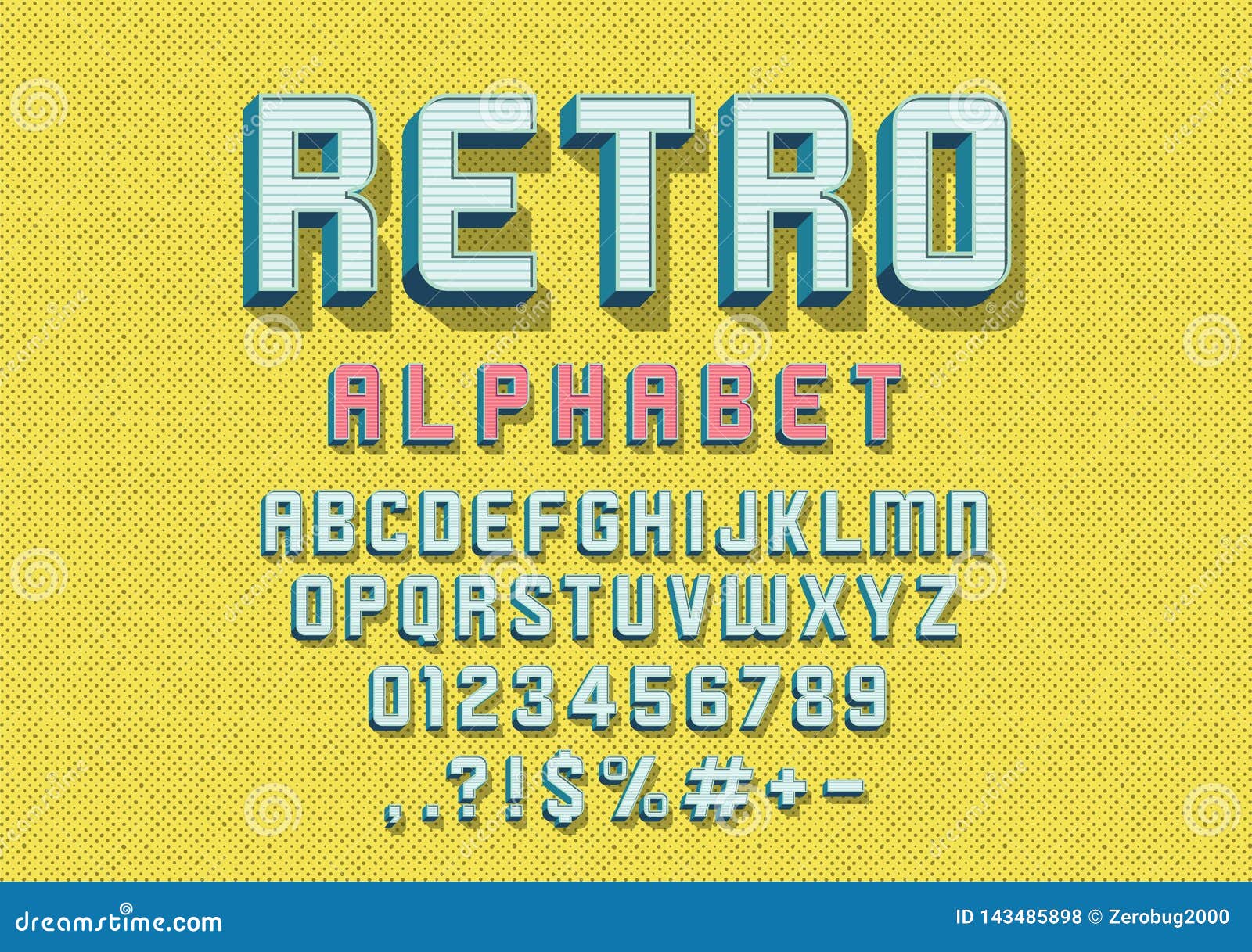 Retro font stock vector. Illustration of print, trendy - 143485898