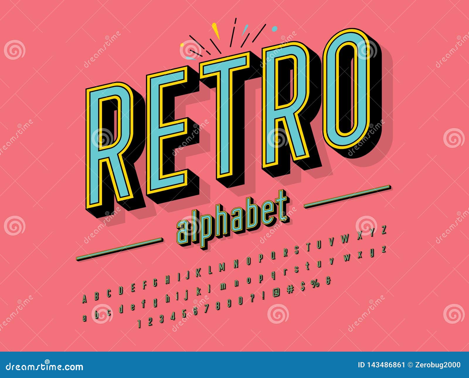 Retro font stock vector. Illustration of font, retro - 143486861