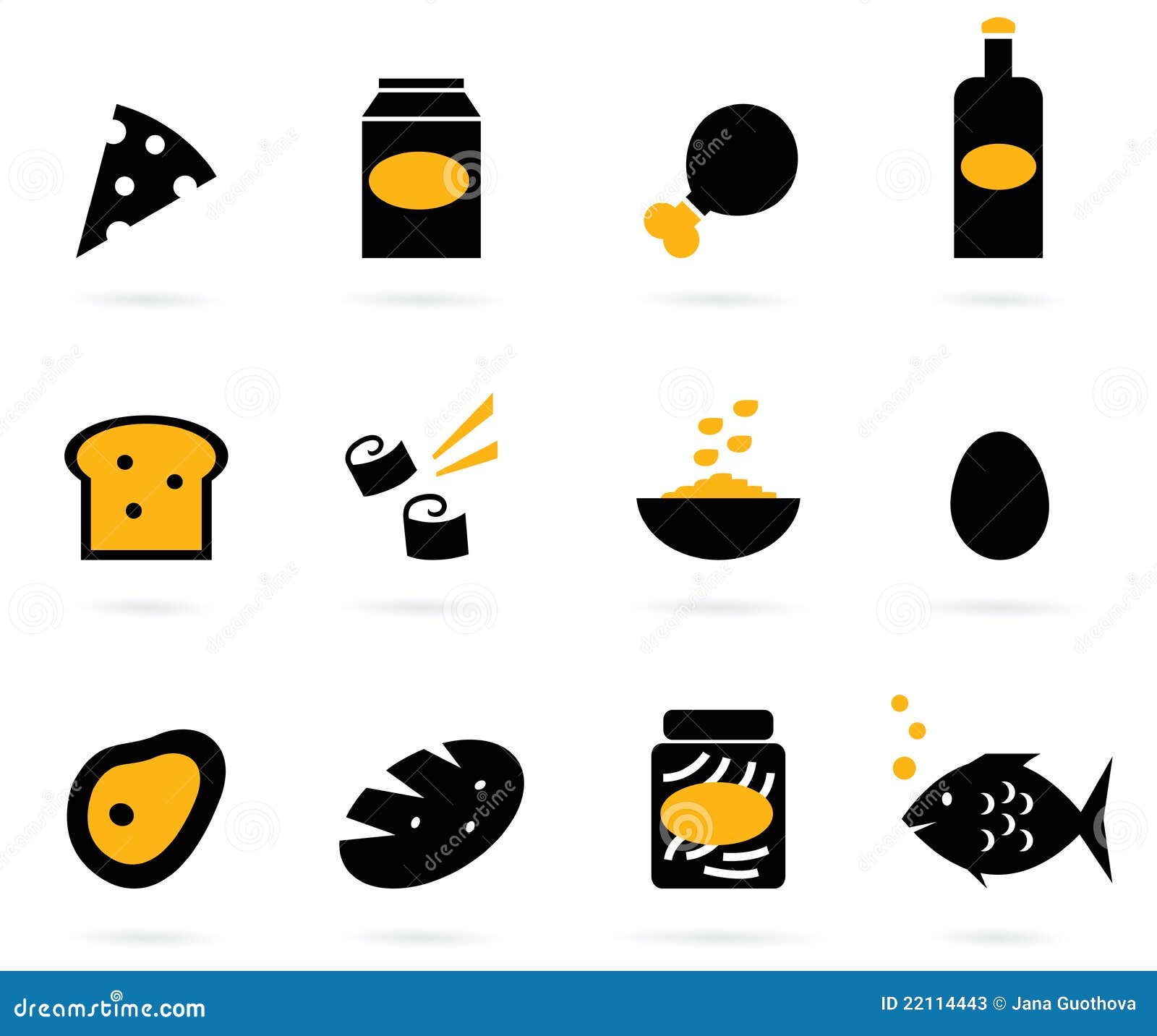 Retro food icons set stock vector. Illustration of element - 22114443
