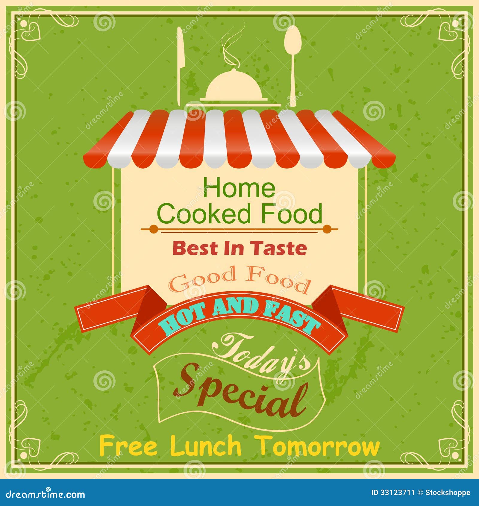 Retro Food Poster stock vector. Illustration of gourmet - 33123711