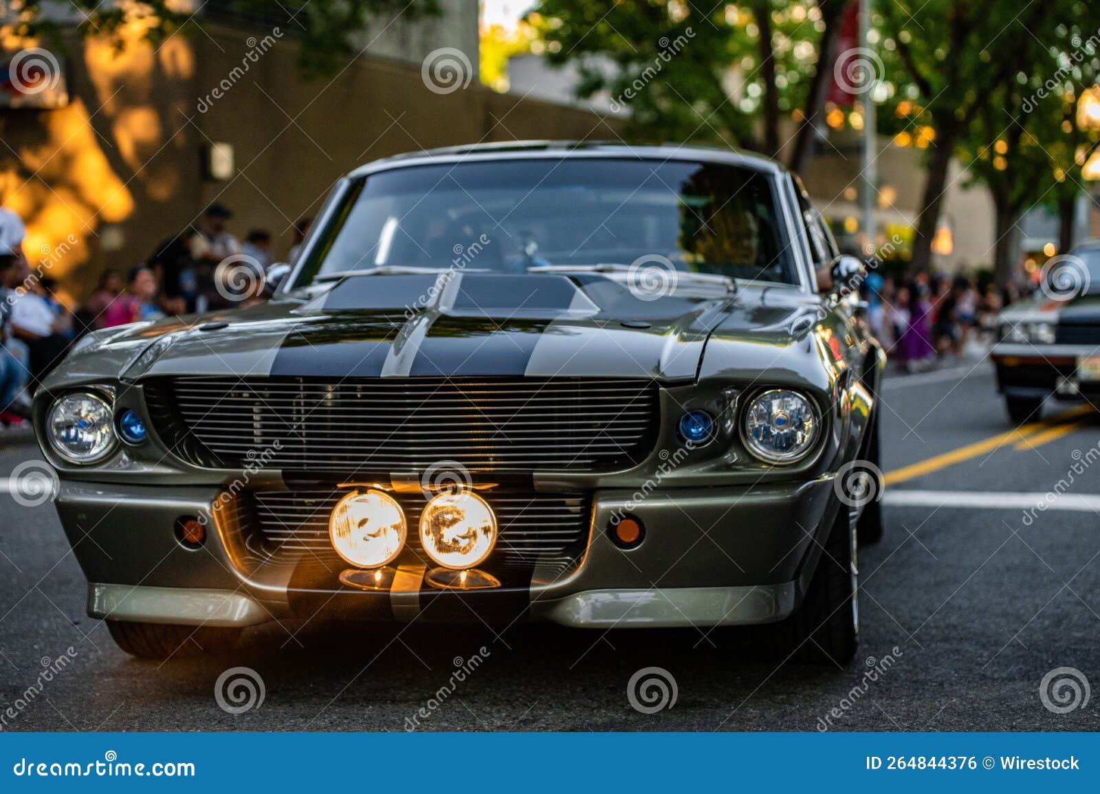 Retro Ford mustang on road editorial photo. Image of mustang - 264844376