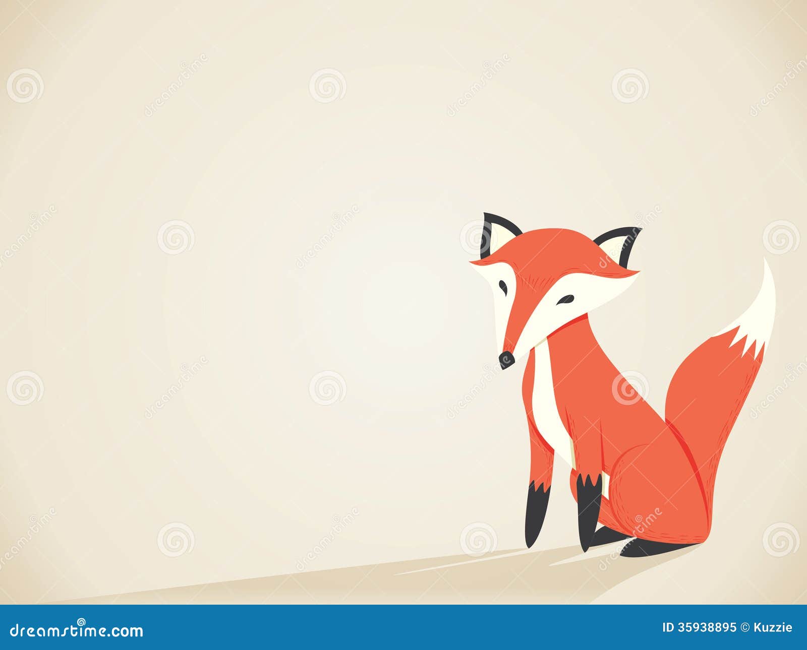 Retro Fox stock vector. Illustration of brown, standing - 35938895