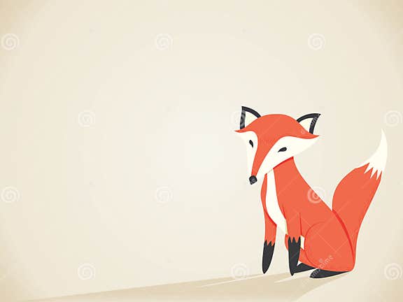 Retro Fox stock vector. Illustration of brown, standing - 35938895